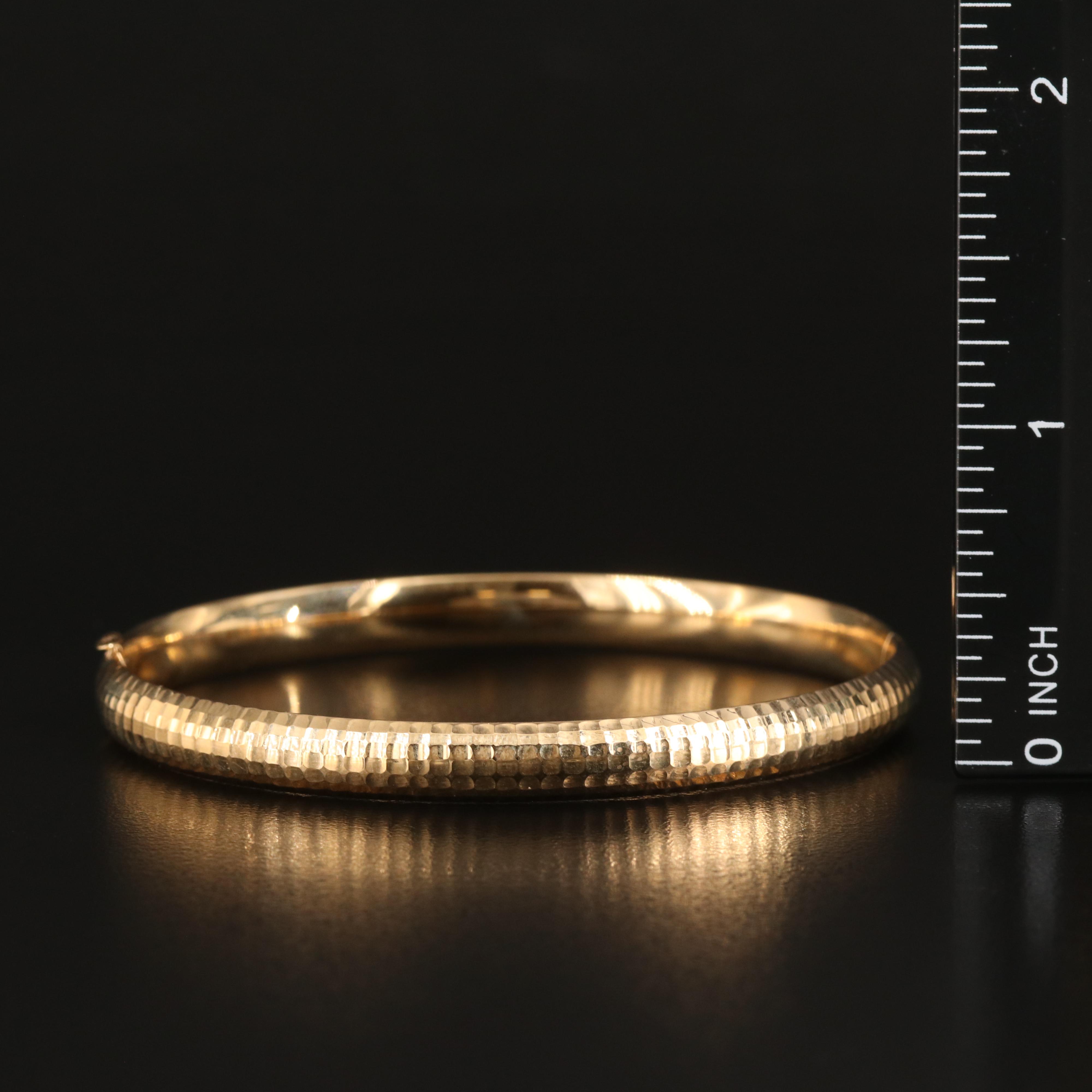 14K Faceted Hinged Bangle | EBTH