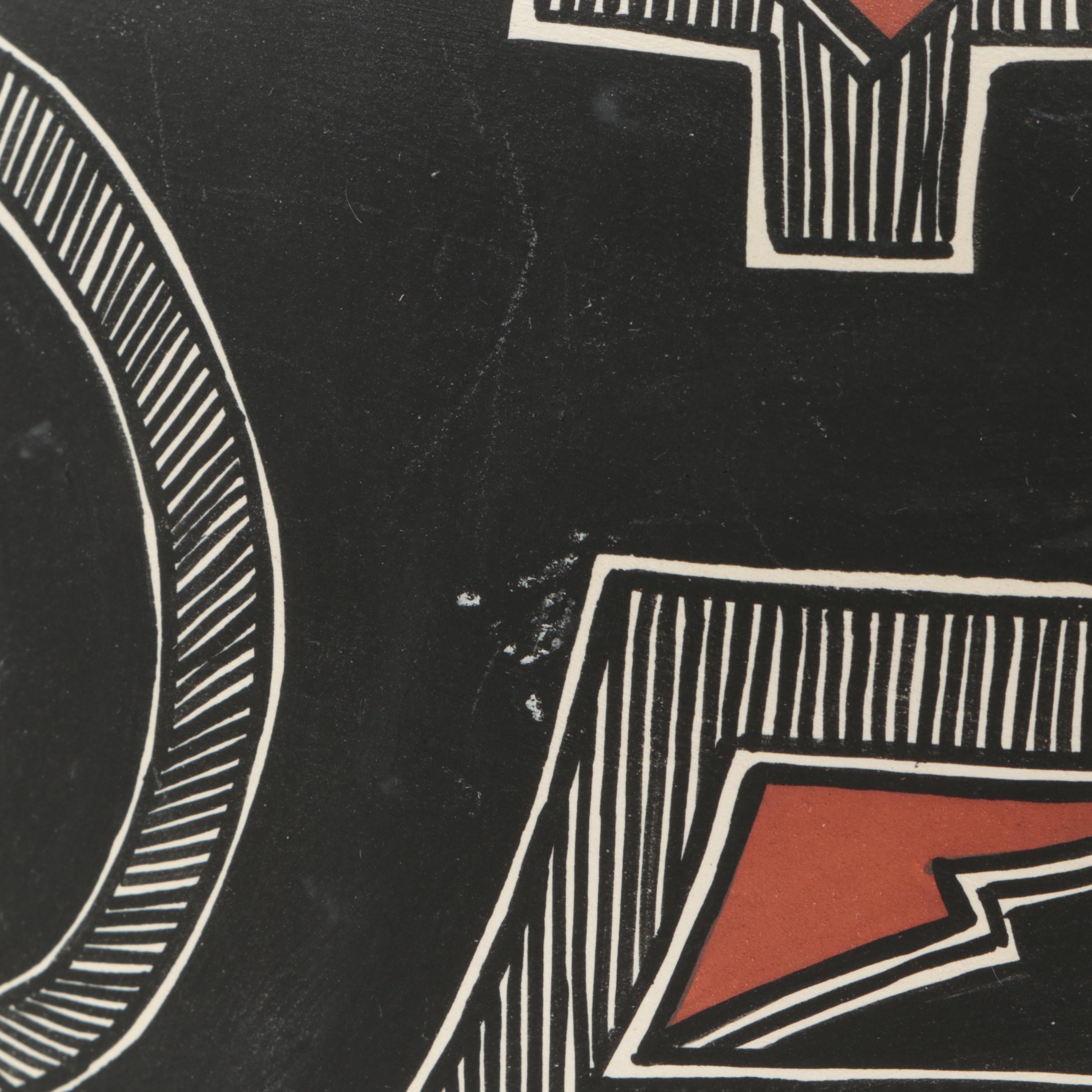 Marie Vallo Signed Acoma Pueblo Tularosa Spiral Polychrome on White ...