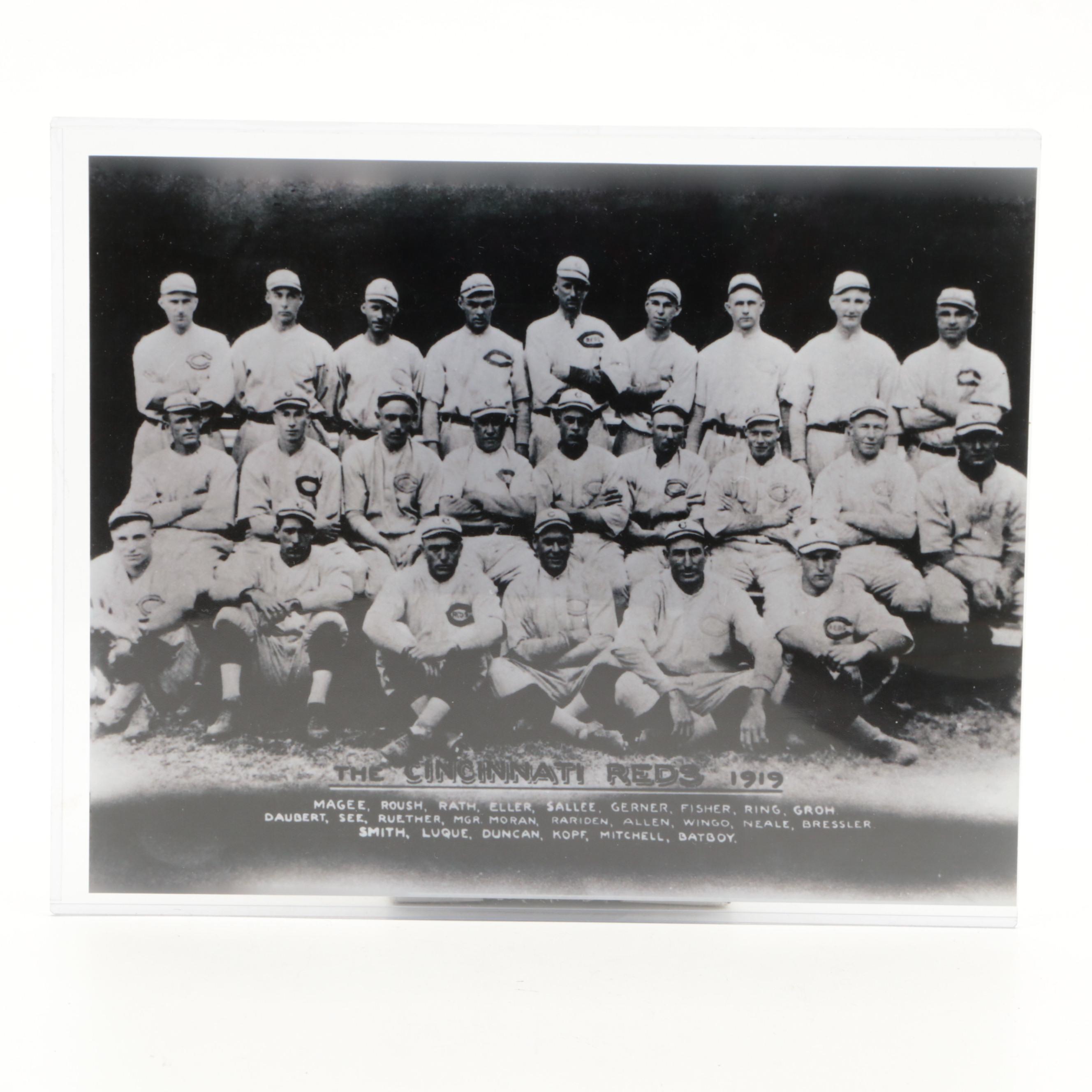 1919 Cincinnati Reds Team Giclée in Mat Frame with Commemorative Stats ...
