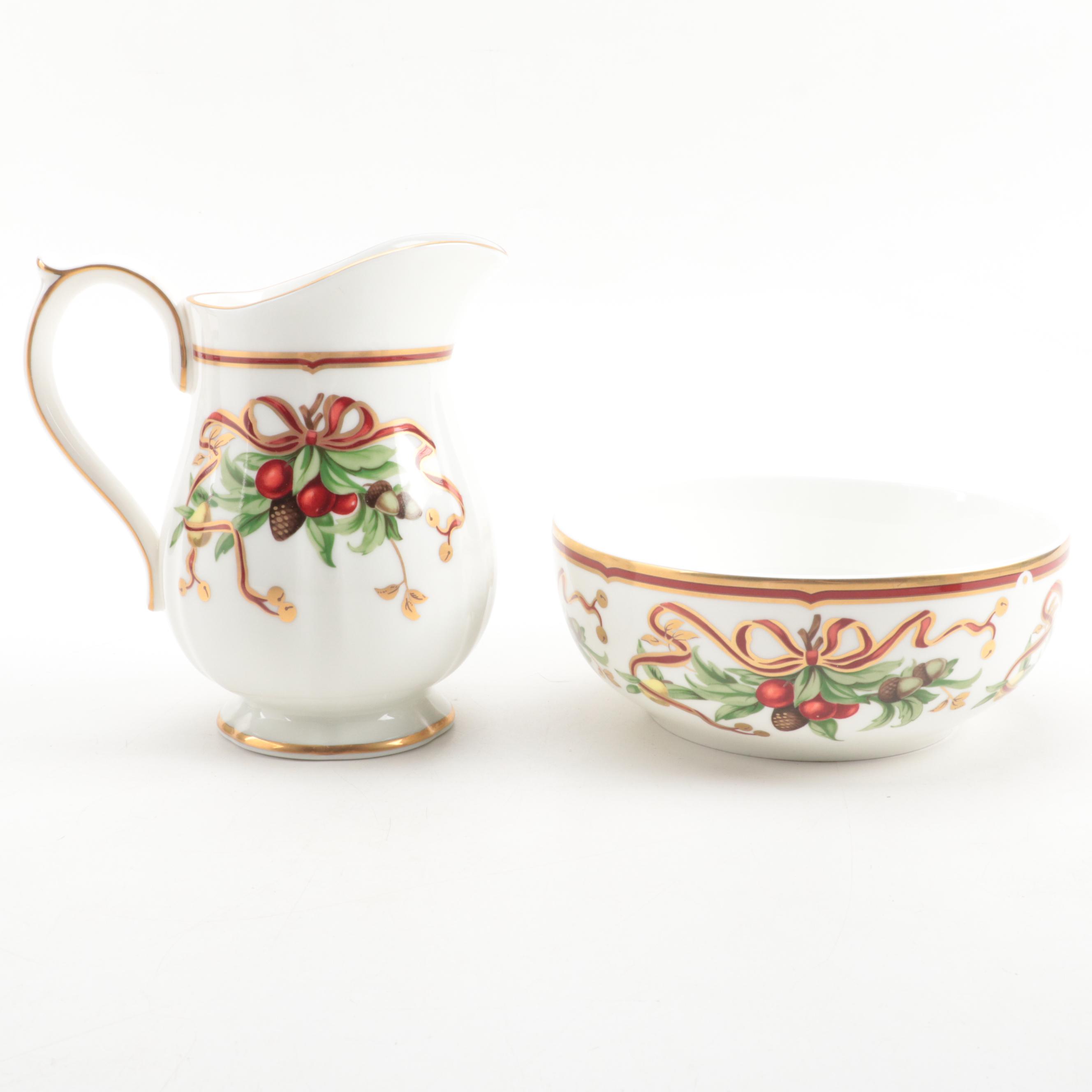 Tiffany & Co. "Tiffany Holiday" Porcelain Pitcher and Bowl | EBTH