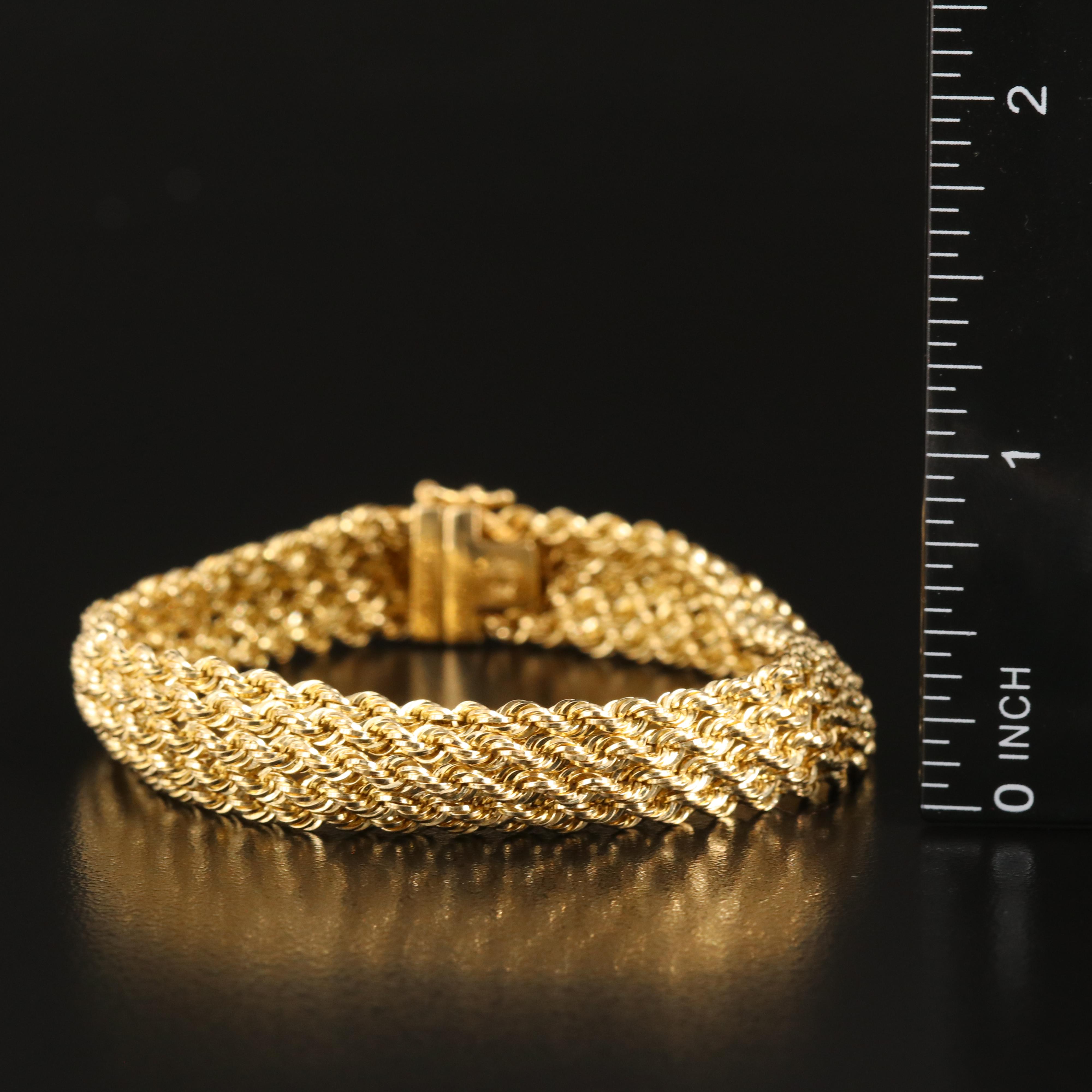 14K Five Strand Rope Chain Bracelet | EBTH