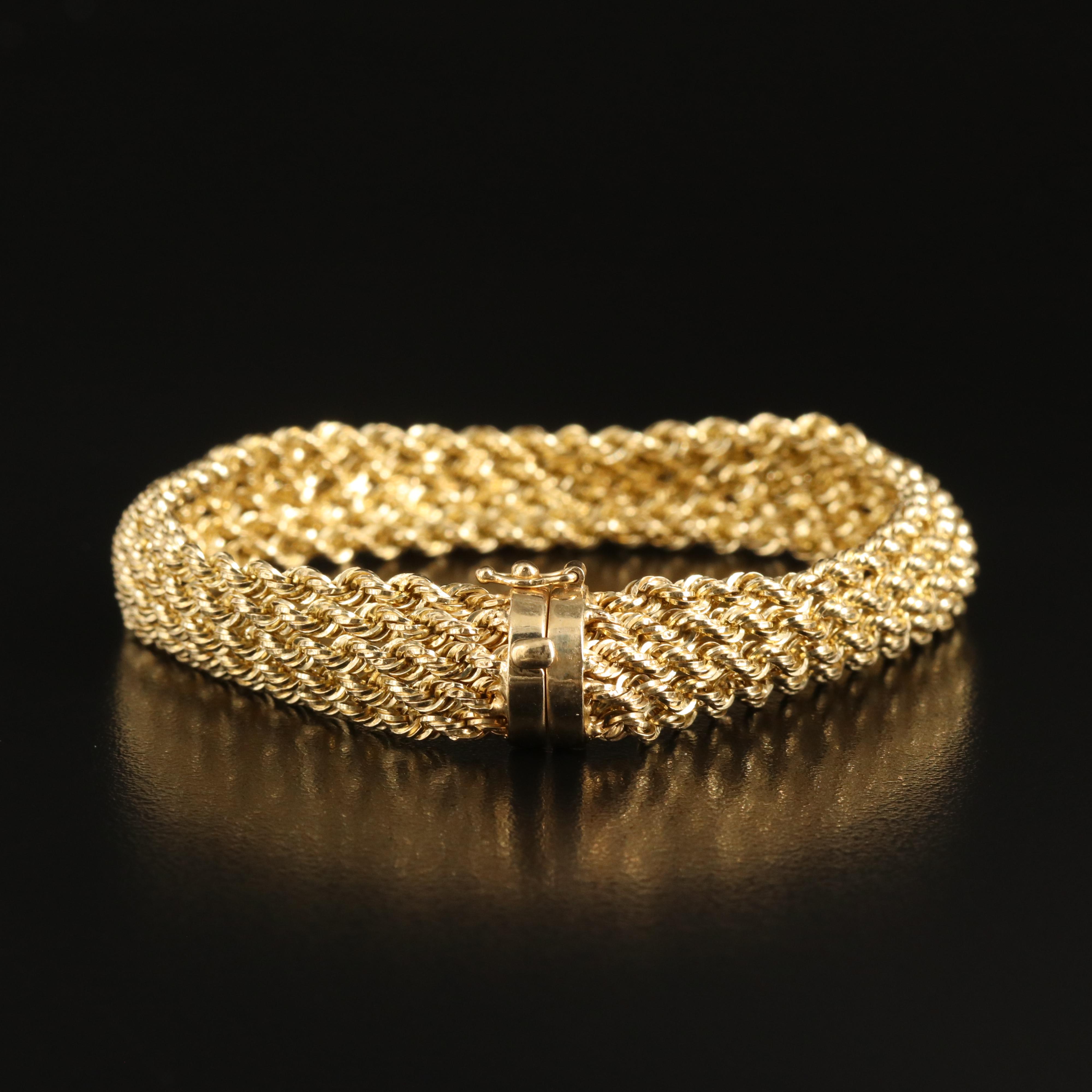 14K Five Strand Rope Chain Bracelet | EBTH