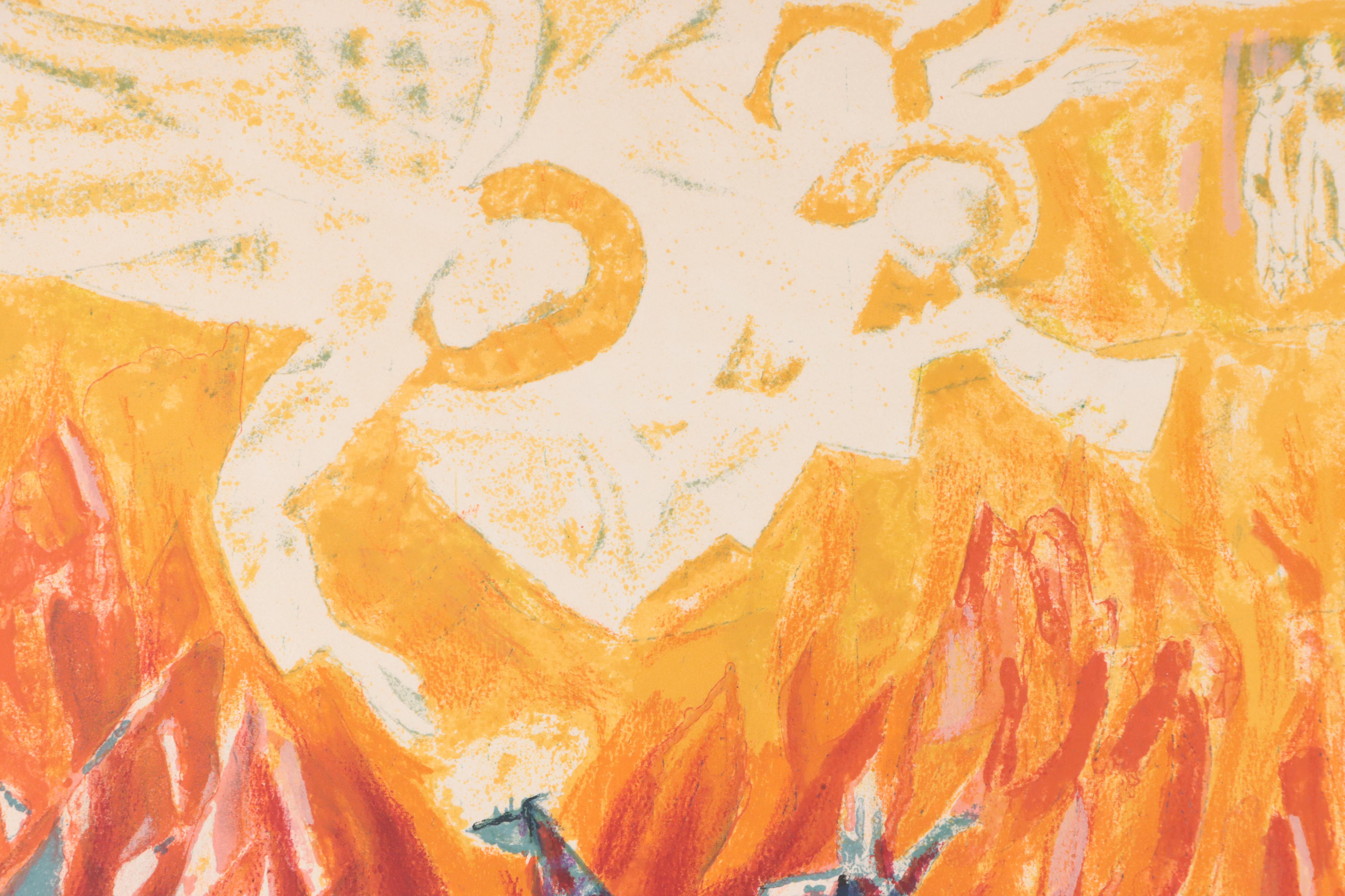 Abraham Rattner Color Lithograph "Ezekiel in the Valley of the Dried ...