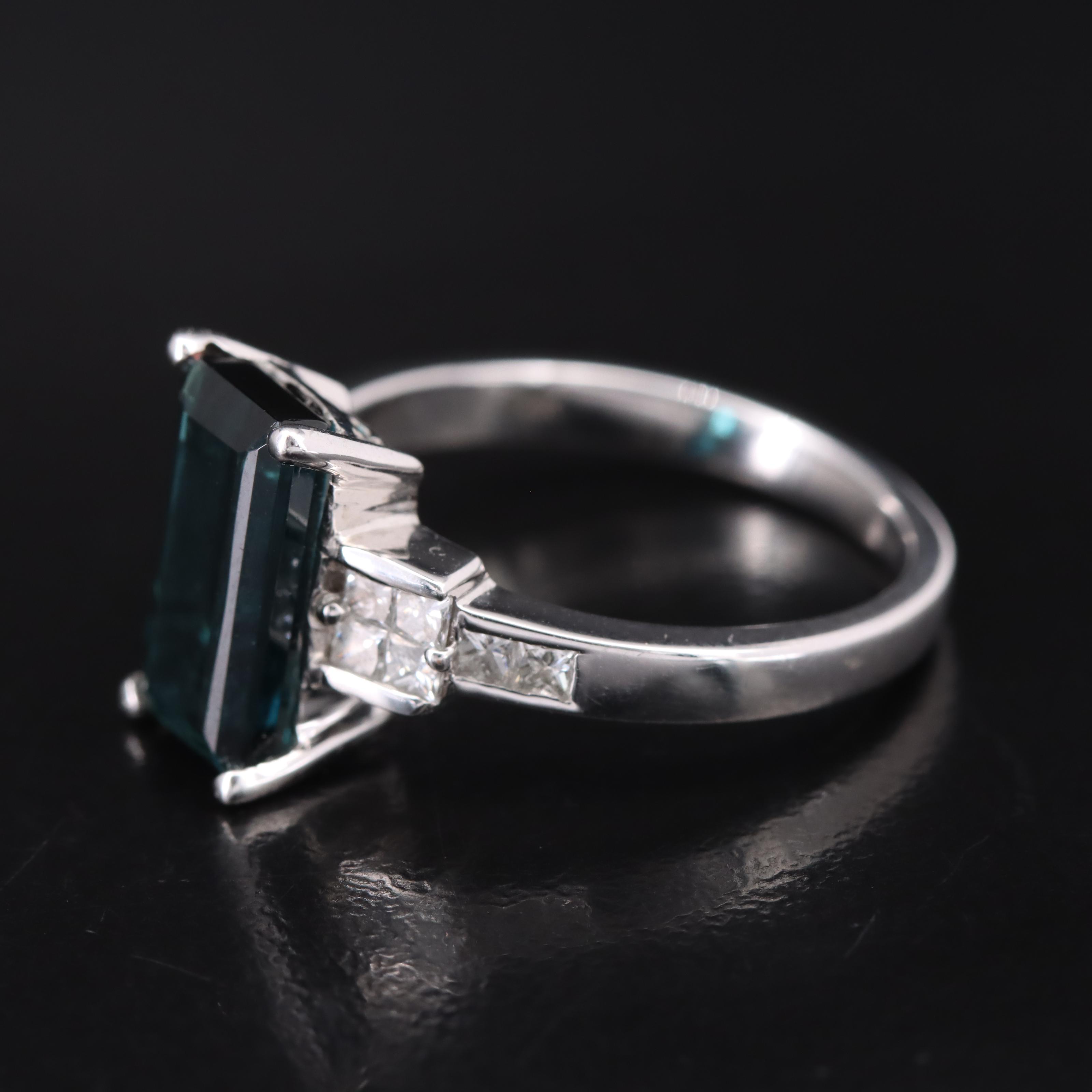 14K Indicalite Tourmaline and Diamond Ring | EBTH