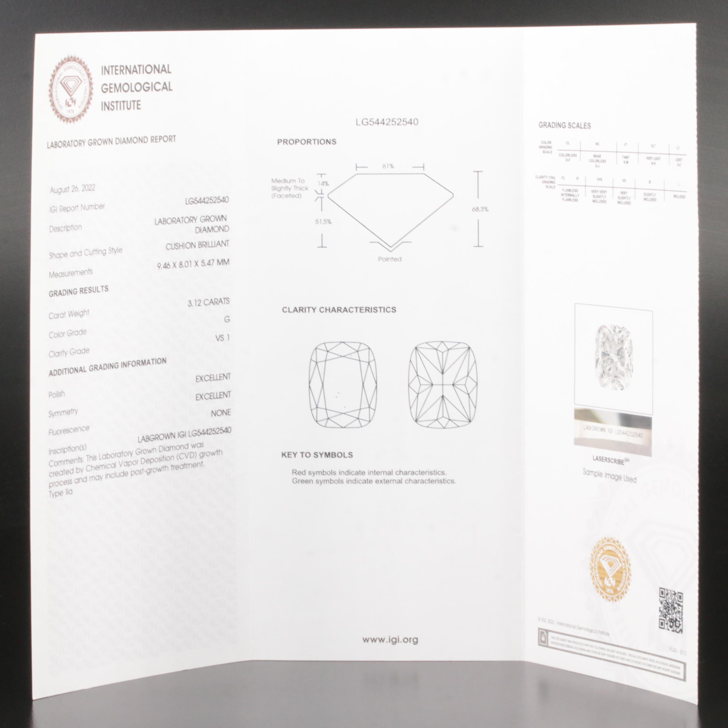 Loose 3.12 CT Lab Grown Diamond with IGI Report | EBTH