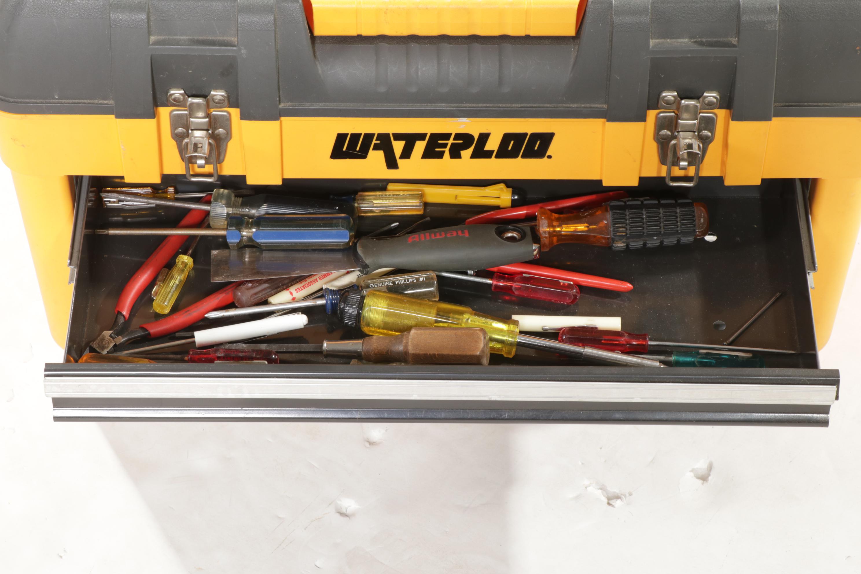 Waterloo Lift-Top and Three-Drawer Portable Tool Chest with Assorted ...