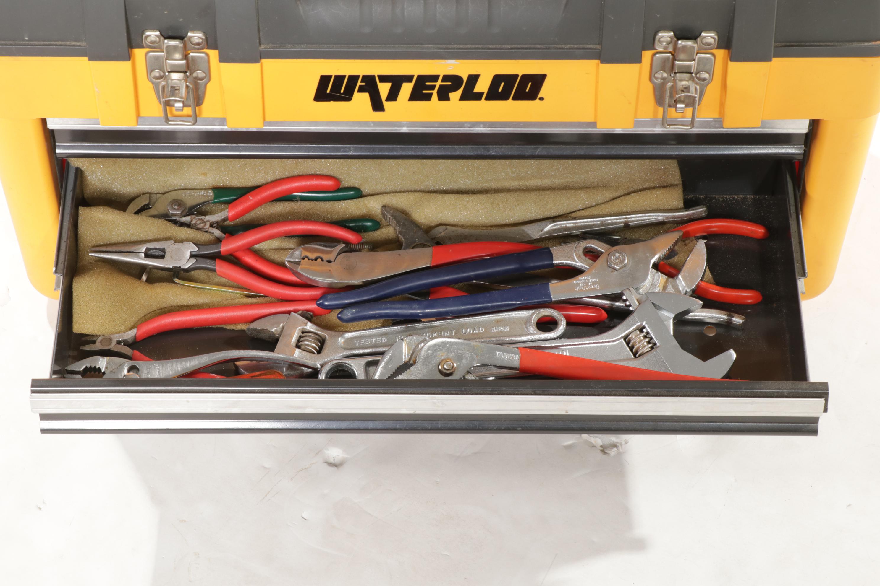 Waterloo Lift-Top and Three-Drawer Portable Tool Chest with Assorted ...