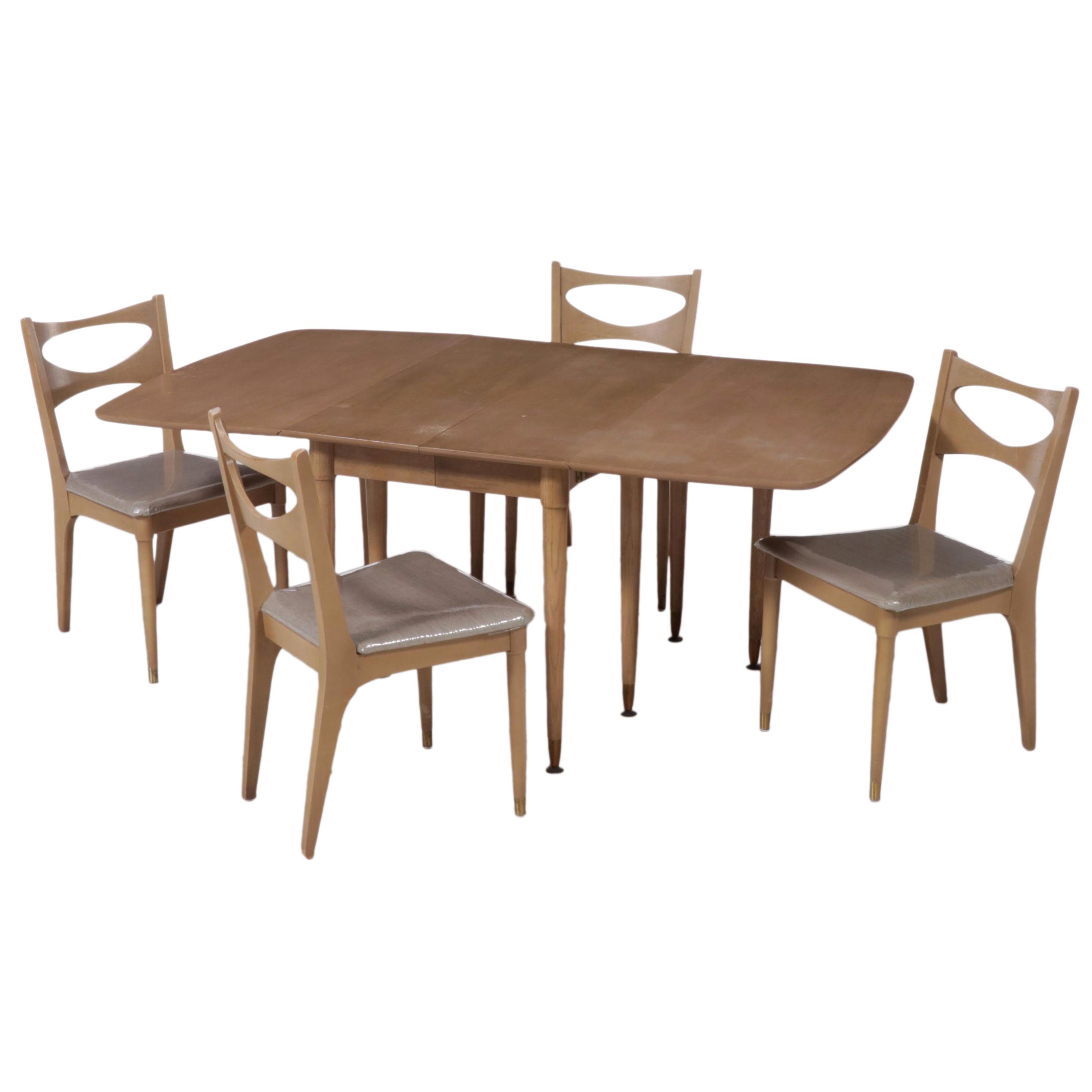 Five-Piece Bassett Mid Century Modern Hardwood Dining Set in Harvest ...