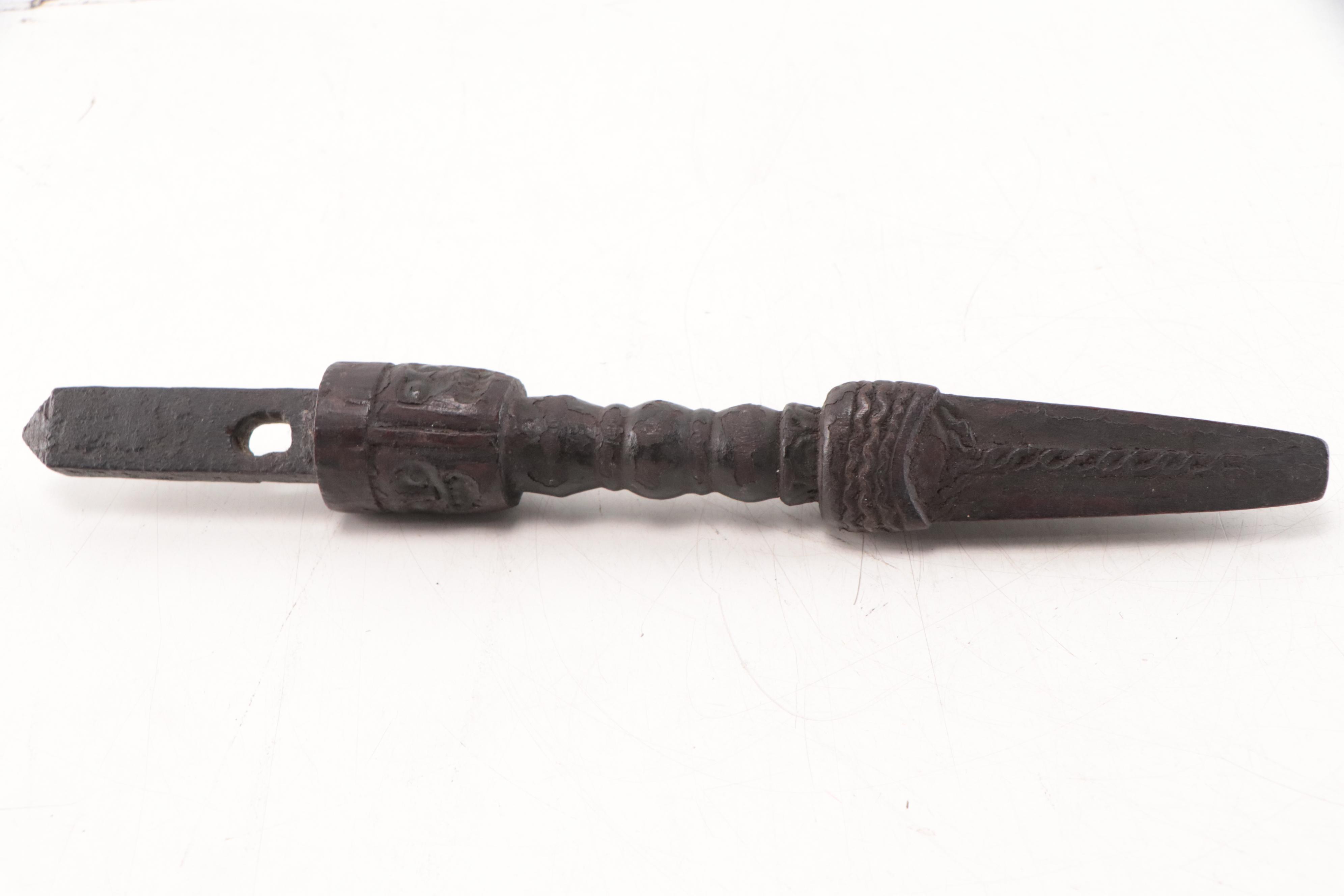 Tibetan Carved Wood Drum Handles | EBTH