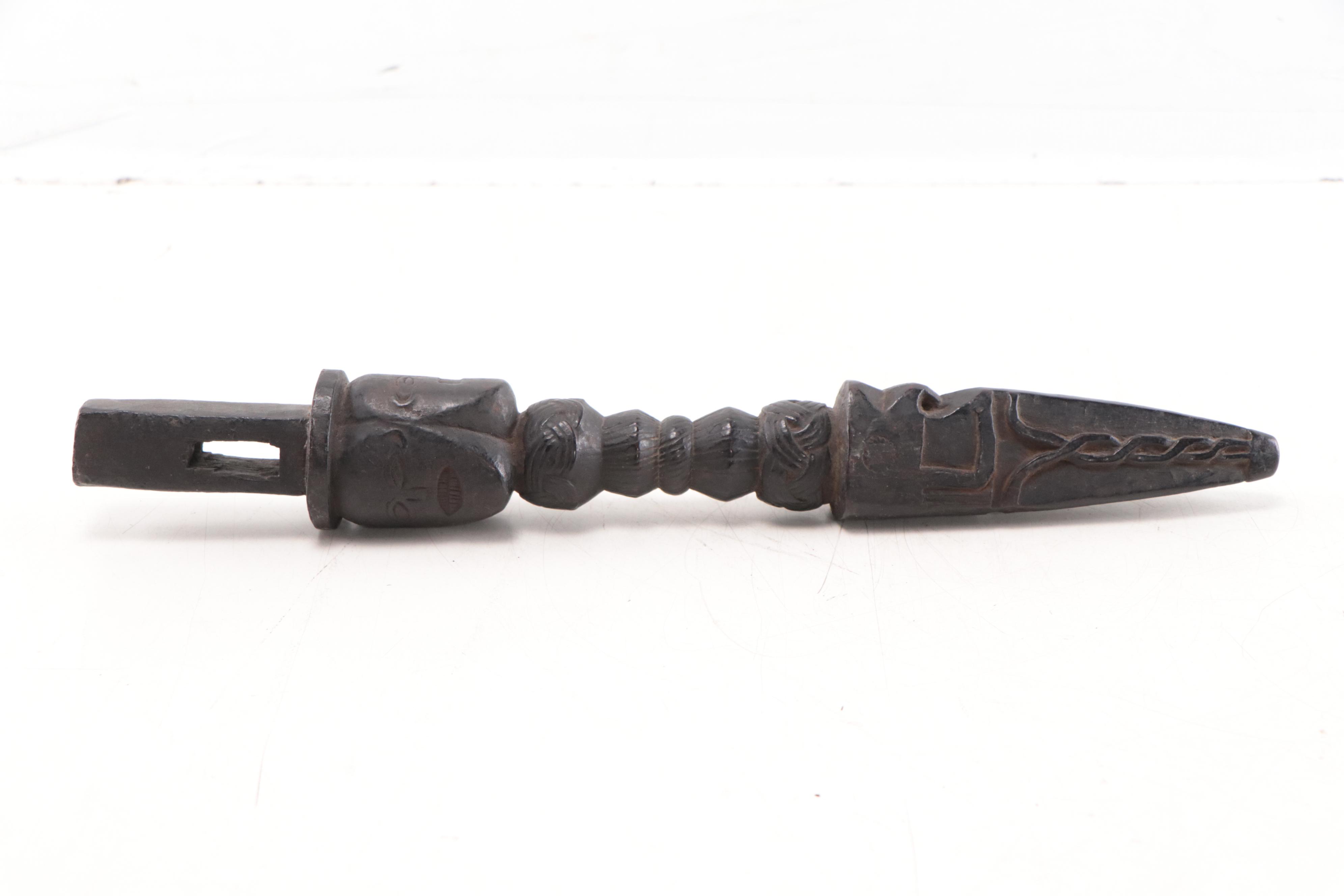 Tibetan Carved Wood Drum Handles | EBTH