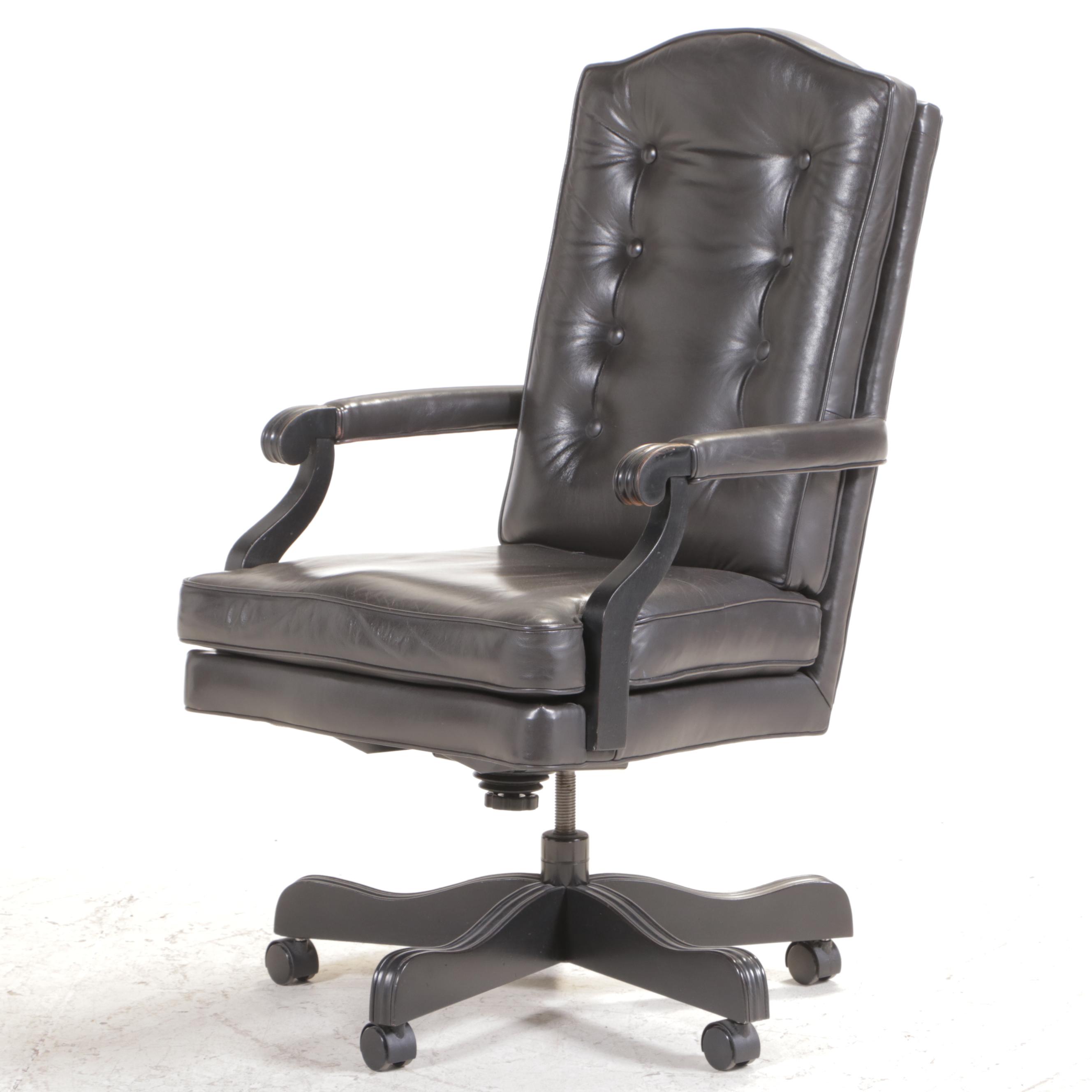 Ethan Allen British Classics "Marshall" Drop-Leaf Desk and Tufted ...