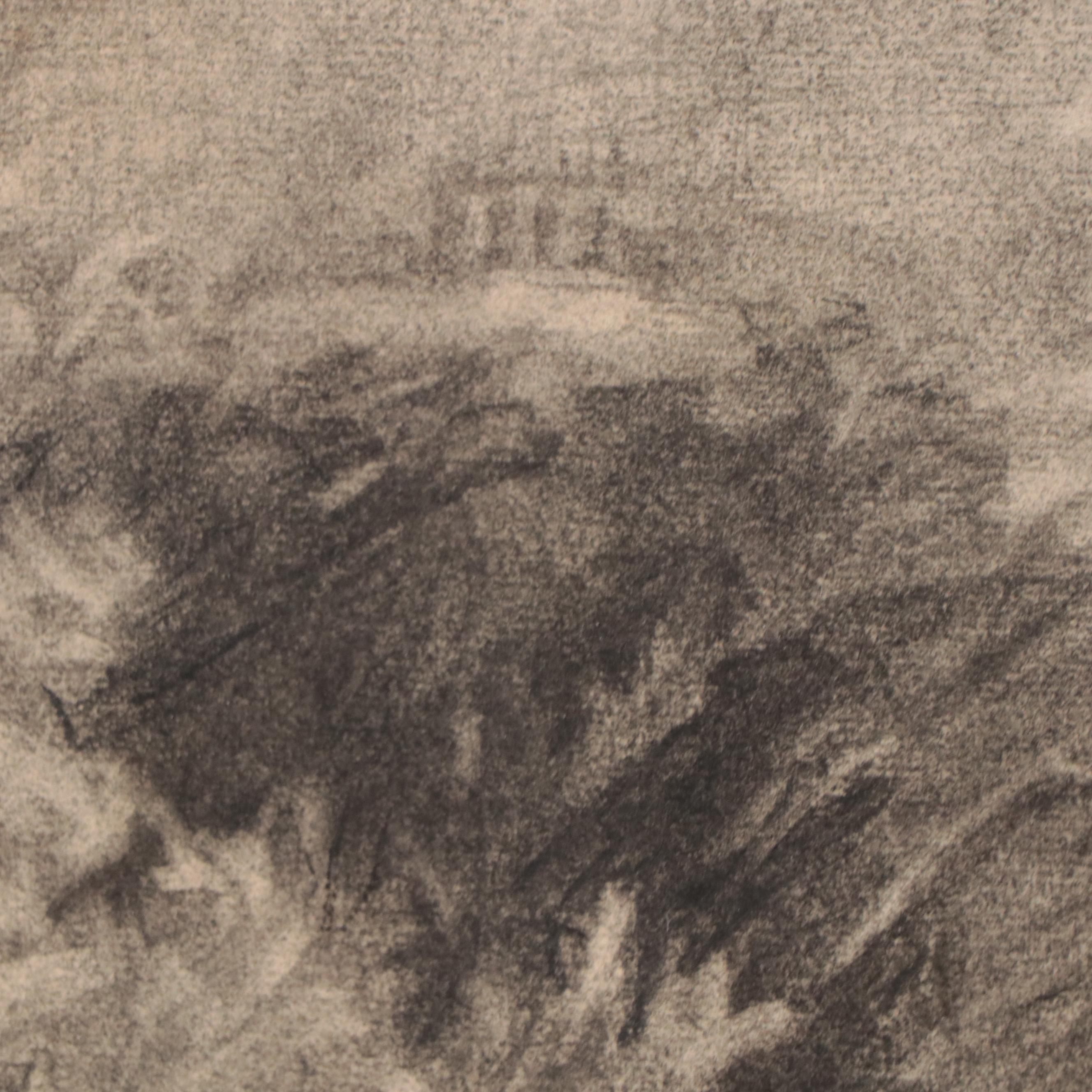 Double-Sided Charcoal Drawing of Statue and United States Capitol | EBTH