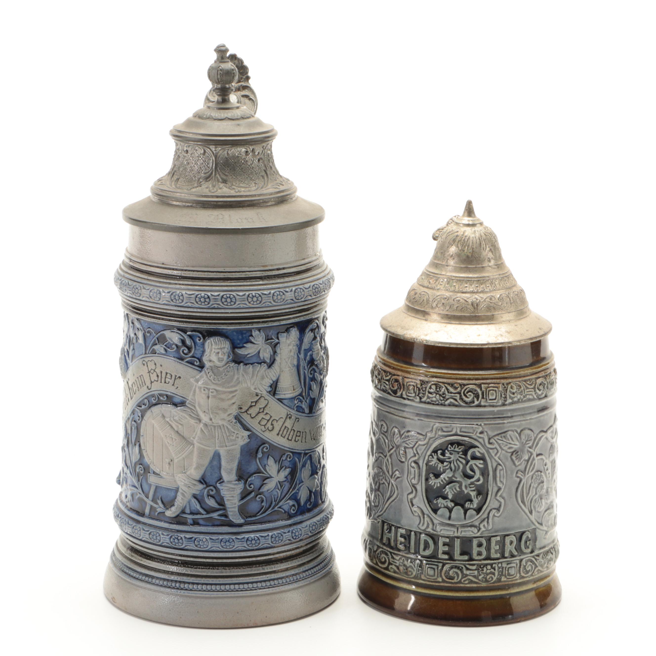 Reinhold Merkelbach 679 and Other German Stoneware Beer Steins | EBTH