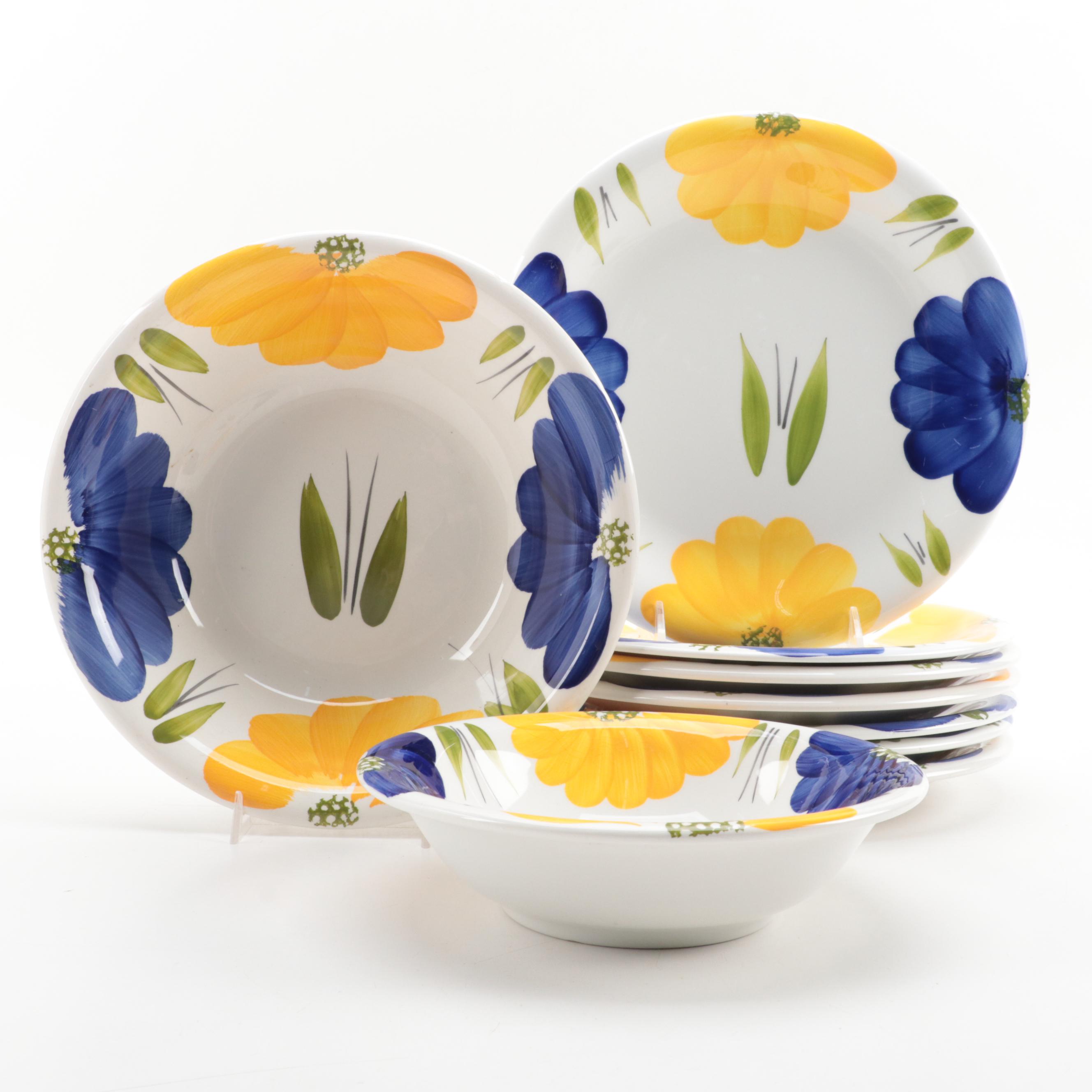 Maxam "Italian Daisy" Ceramic Dinner Plates and Bowls | EBTH