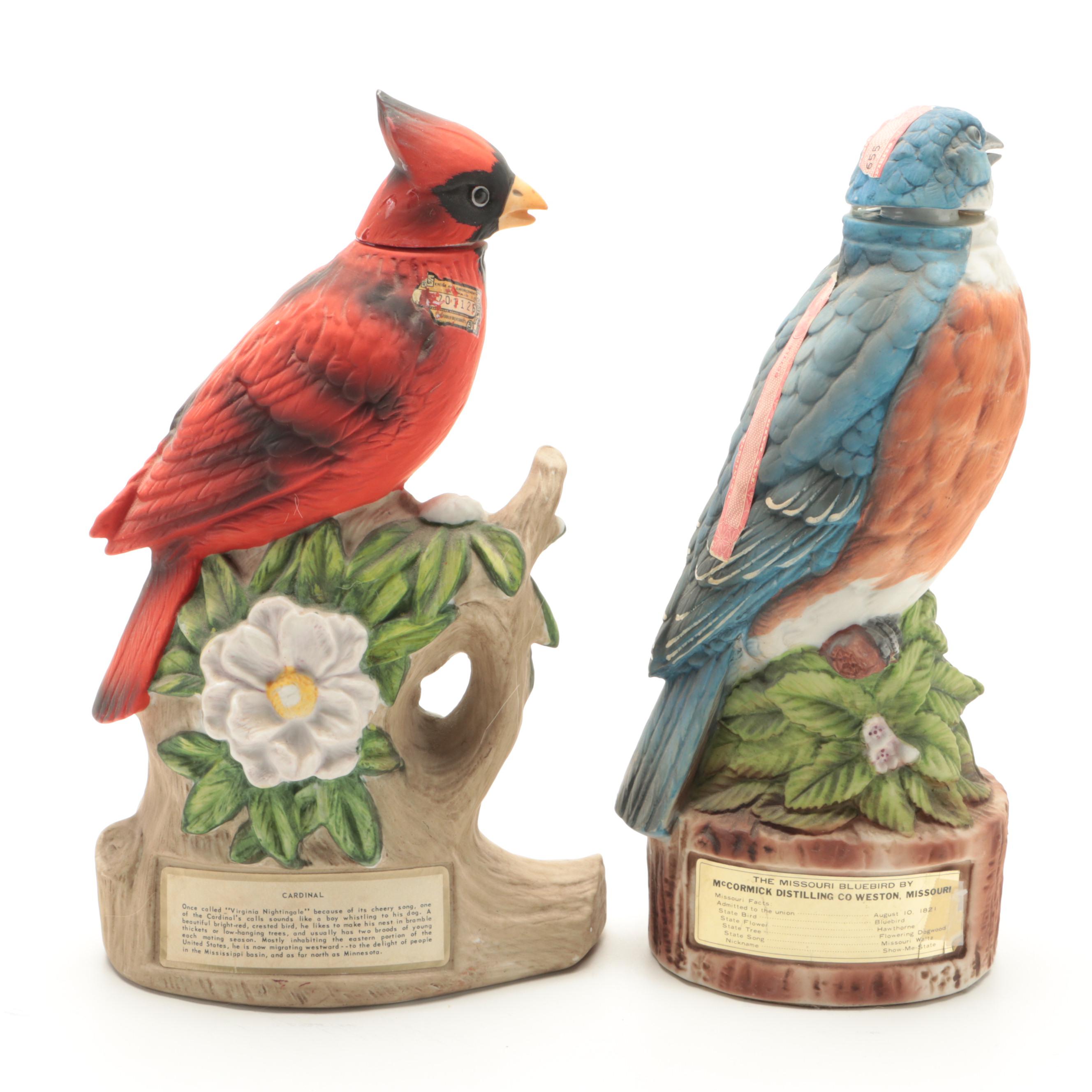 Lionstone and McCormick Whiskey "Cardinal" and Other Porcelain Bird ...