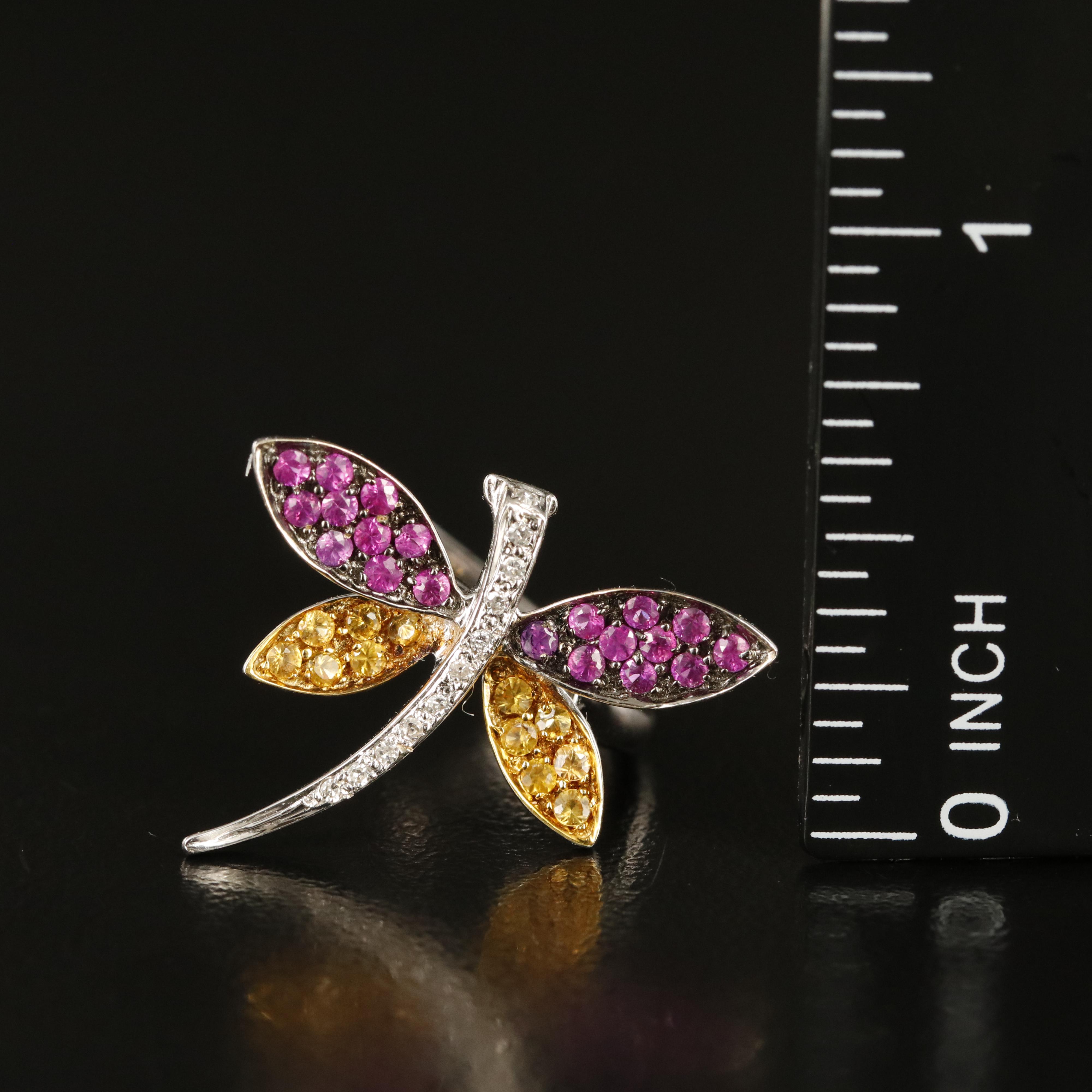 Le Vian 14K Ruby, Sapphire and Diamond Dragonfly Ring | EBTH