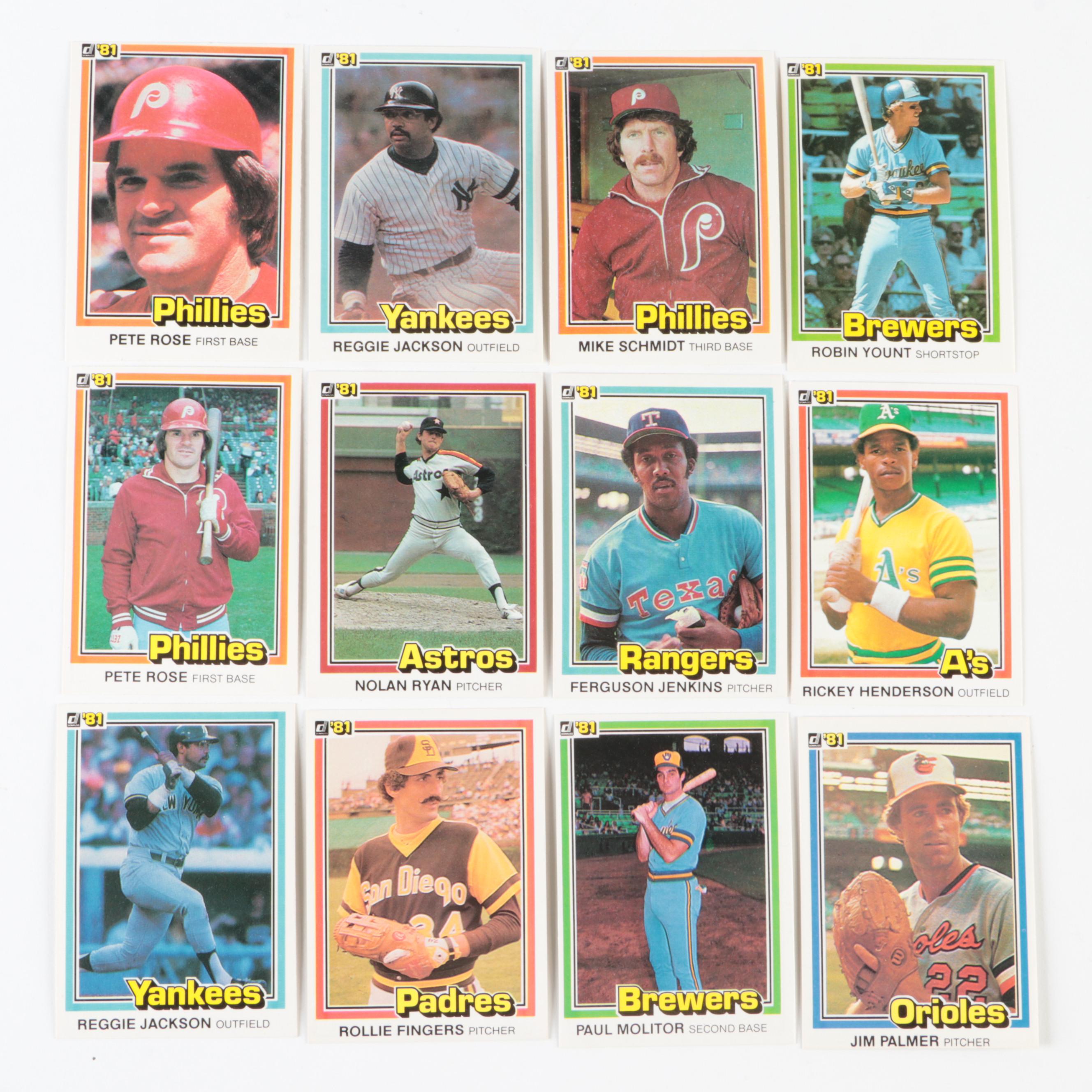 1981 Donruss Baseball Cards Partial Sets with Jenkins, Palmer and More ...