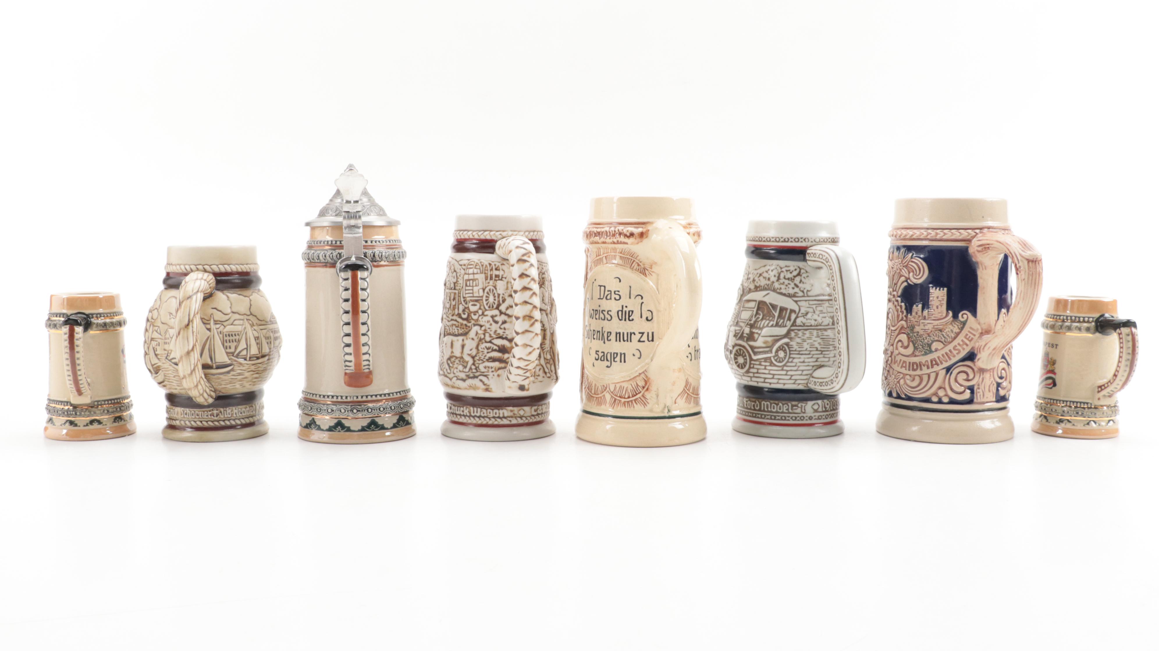 Avon, Gerz, and More Glazed Stoneware Beer Stein and Mugs | EBTH