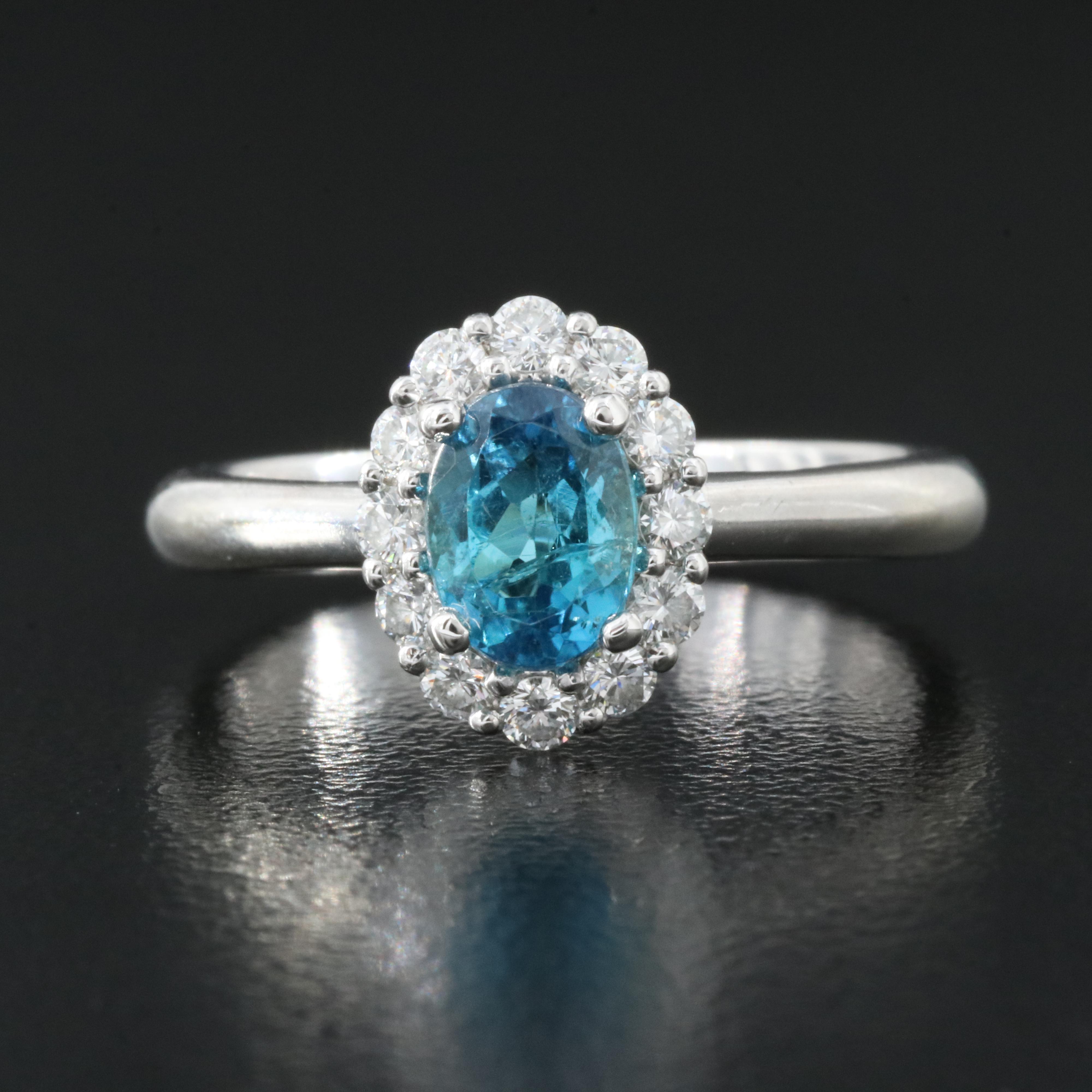 14K 10.54 CT Paraìba Tourmaline and Diamond Ring with GIA Report | EBTH