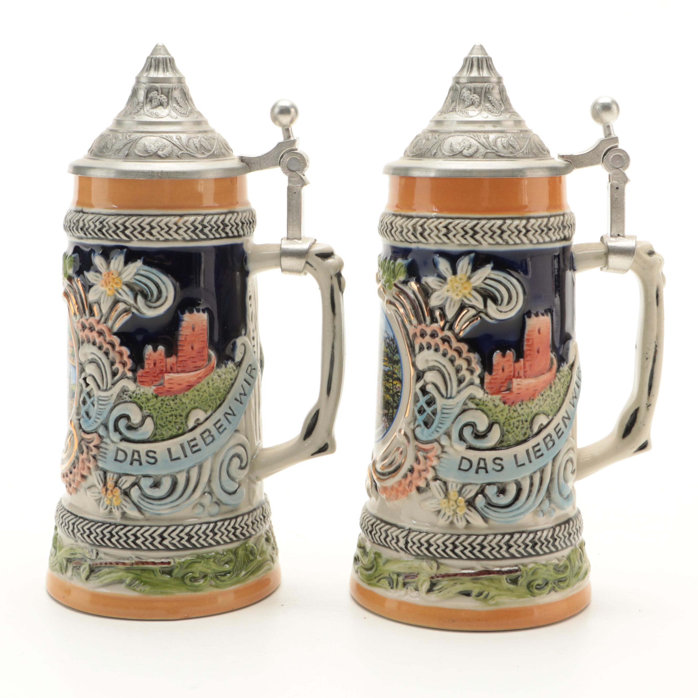 Gerz German Glazed Stoneware Miniature Steins with Other Musical Steins ...