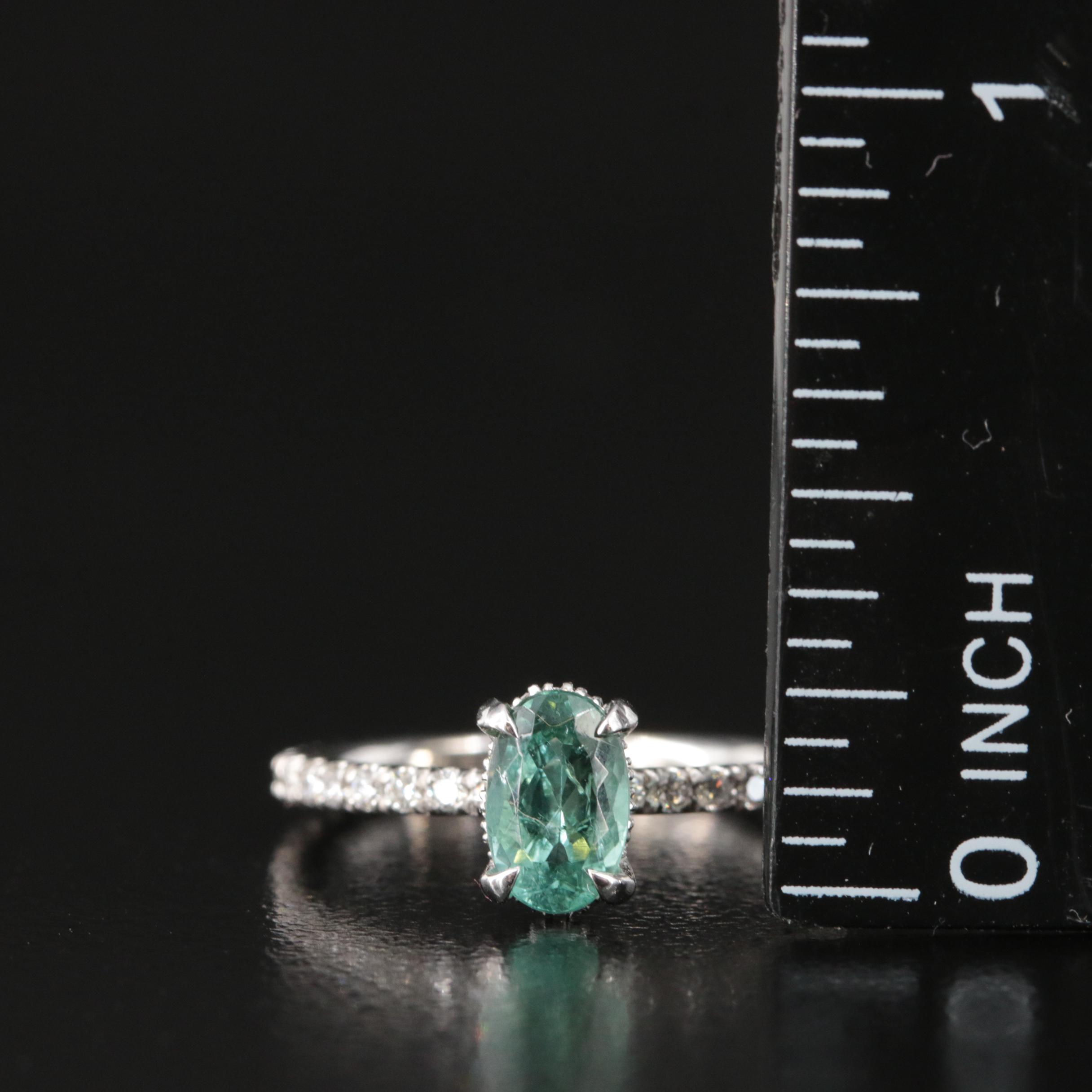 14K Paraiba Tourmaline and Diamond Ring with 10K Head and GIA Report | EBTH