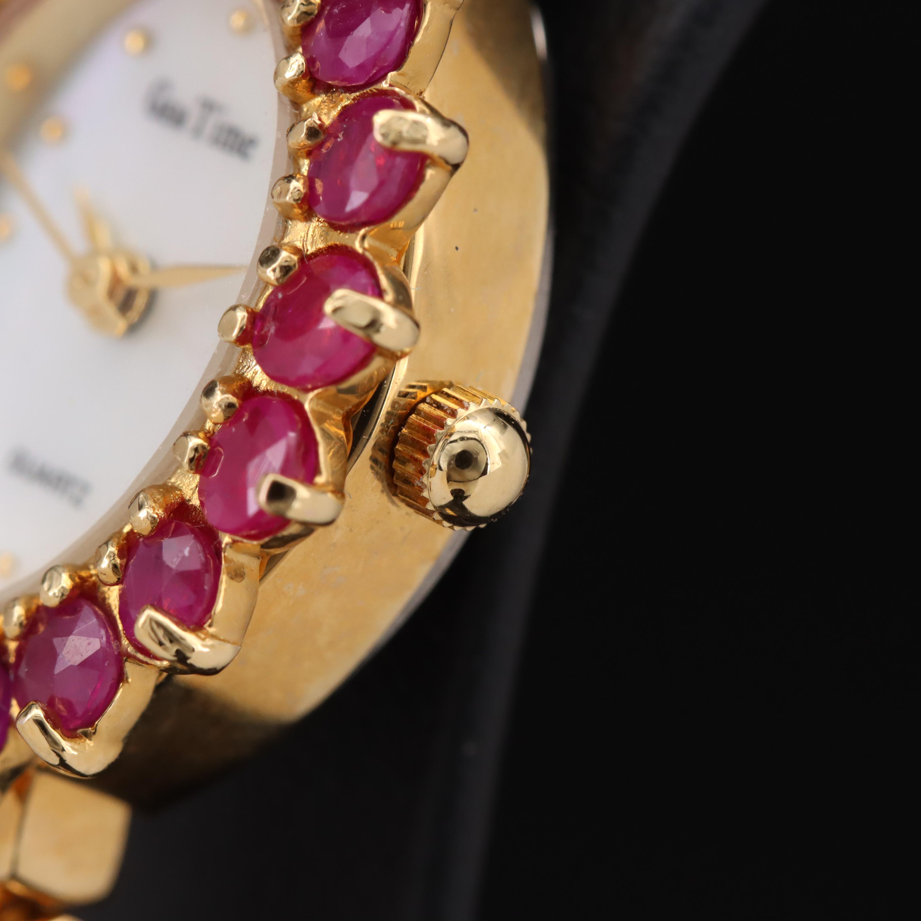 Gem Time Mother-of-Pearl Dial and Ruby Case Wristwatch | EBTH