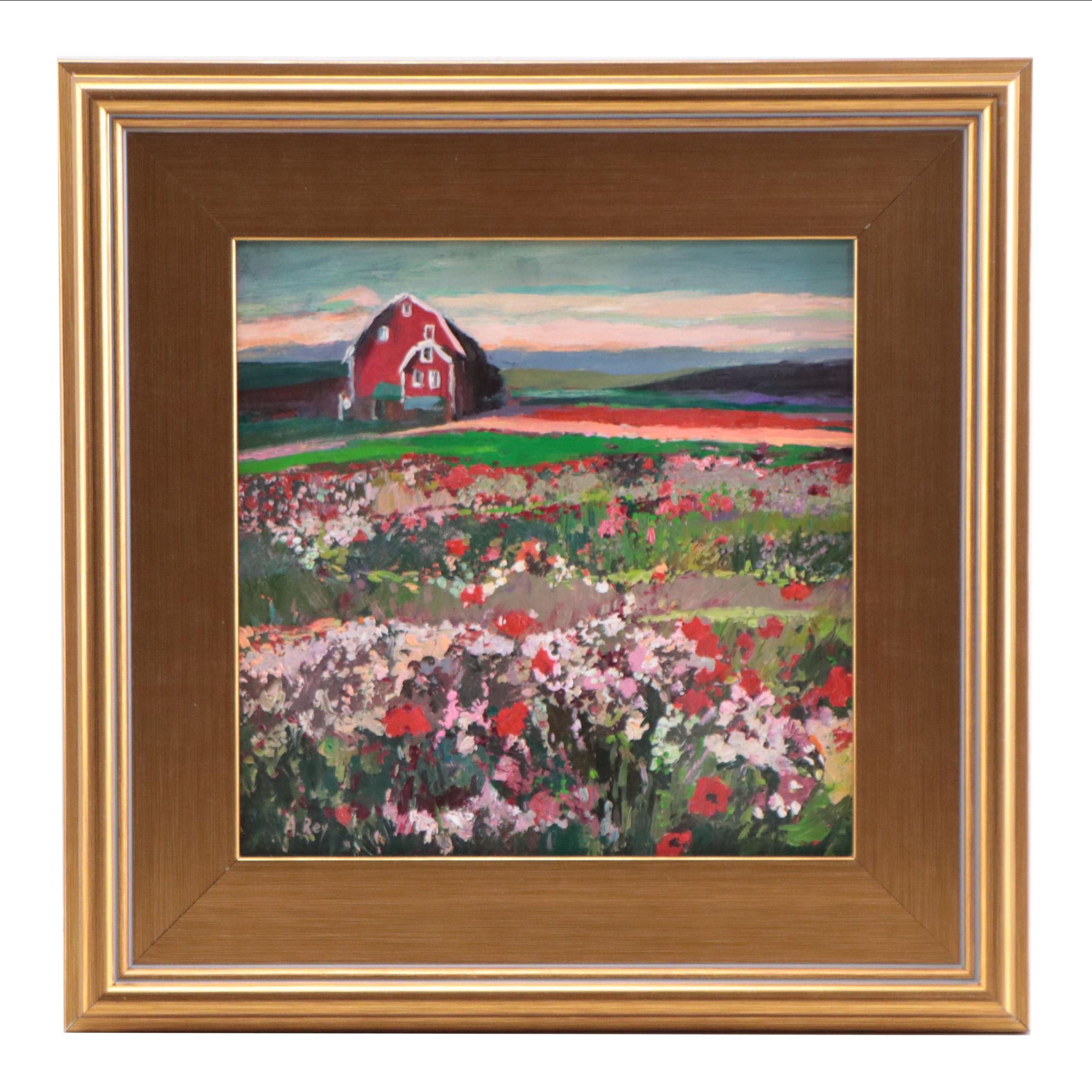 Agnes Rey Oil Painting "The Farm," 2022 | EBTH