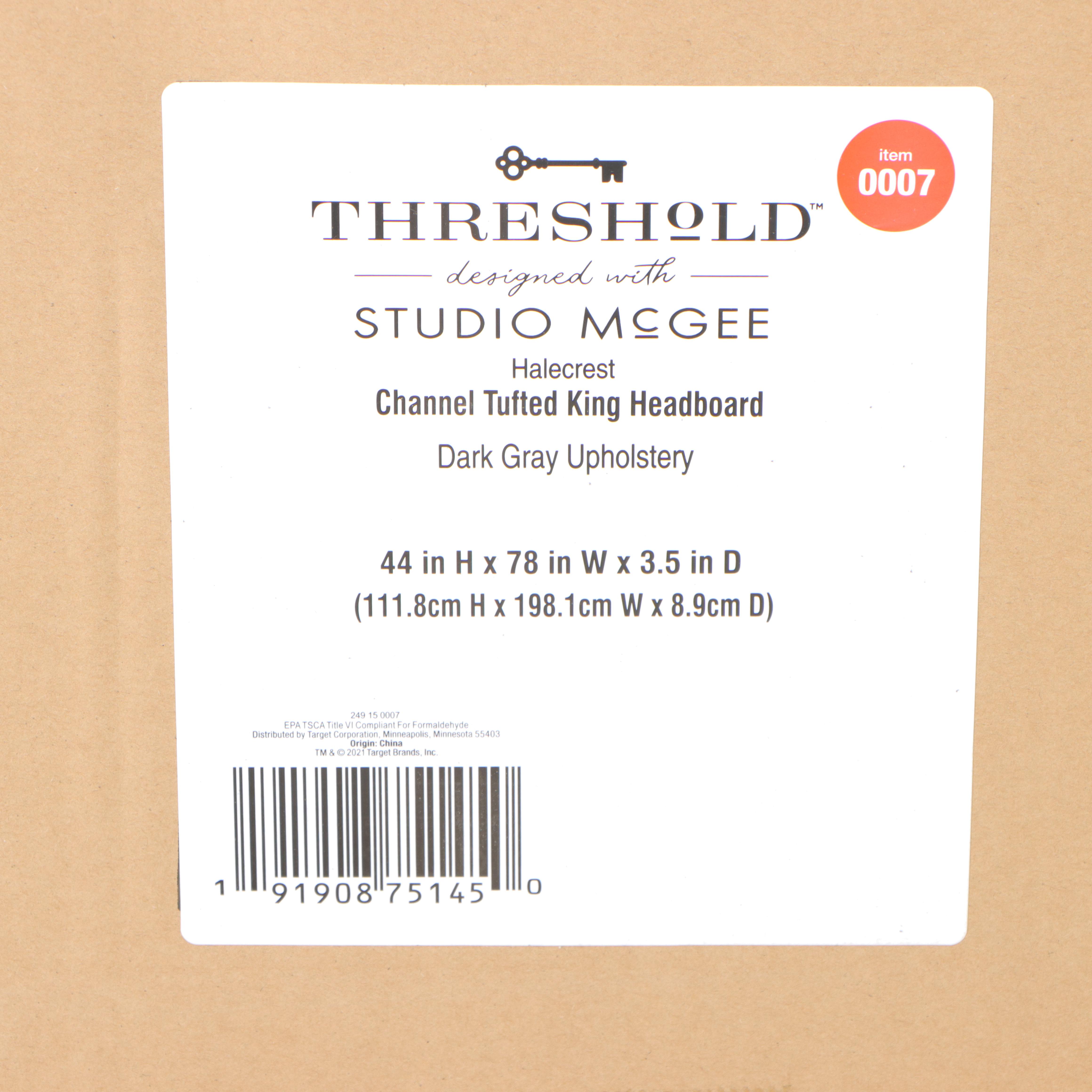 Threshold With Studio McGee Halecrest Channel Tufted King Size Headboard | EBTH