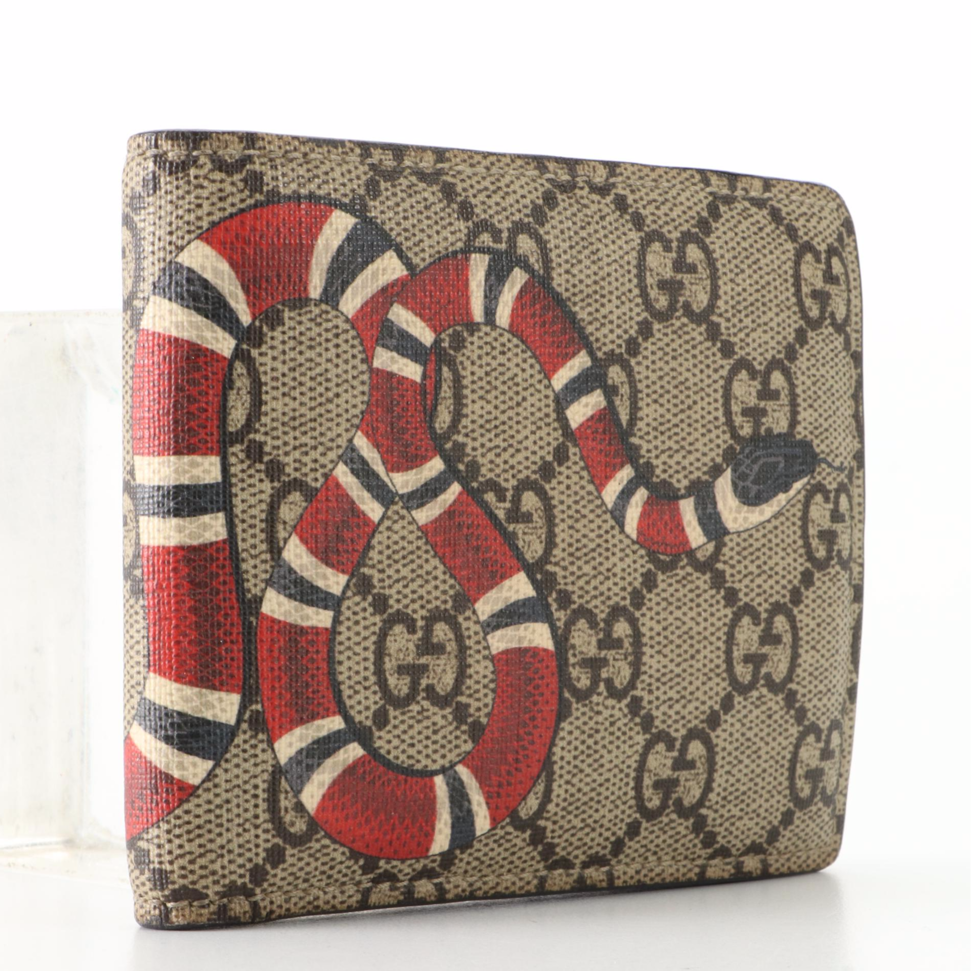 Gucci Bifold Wallet in Kingsnake Print GG Supreme Canvas and Leather | EBTH