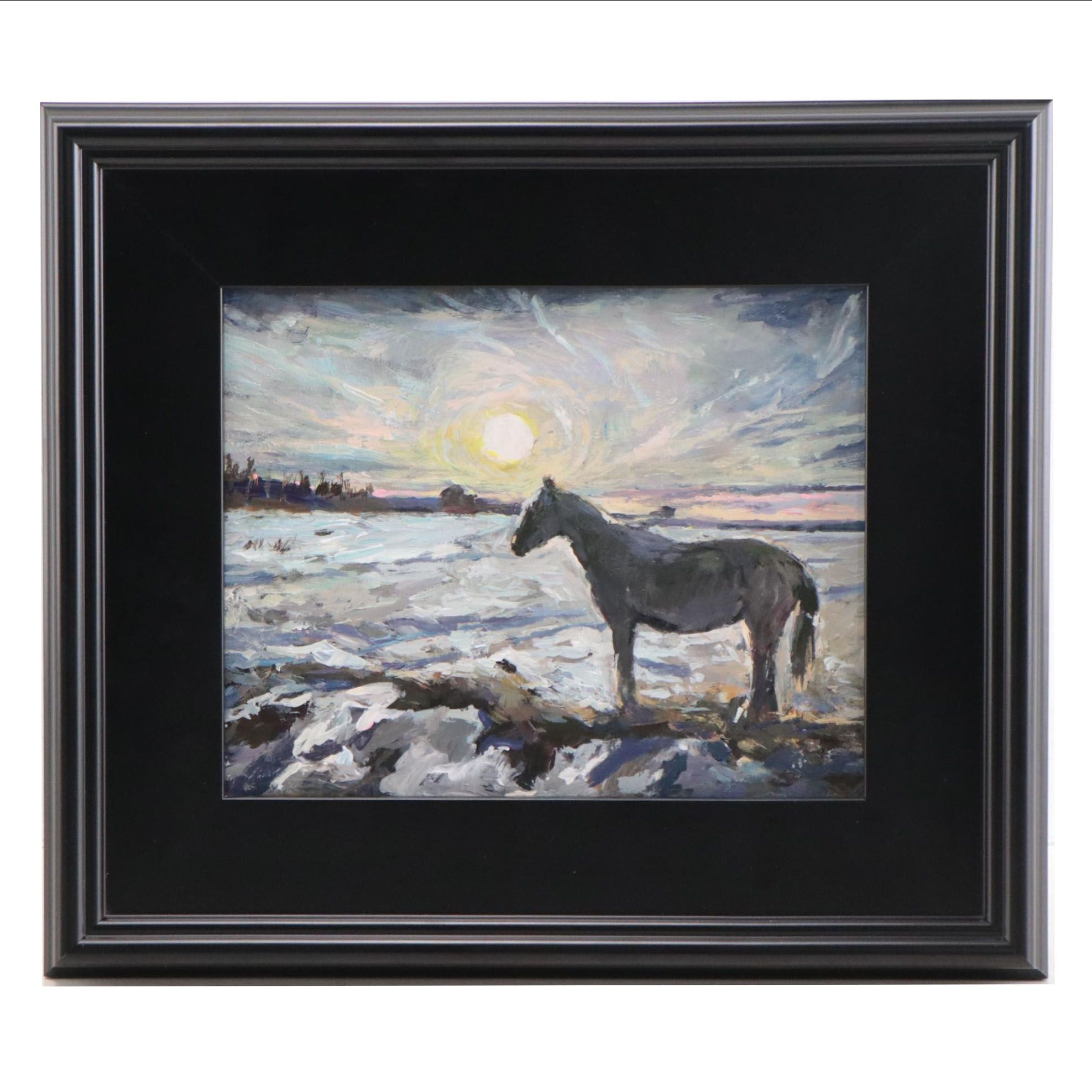 Agnes Rey Oil Painting of Horse "The Winter Sun," 2022 | EBTH