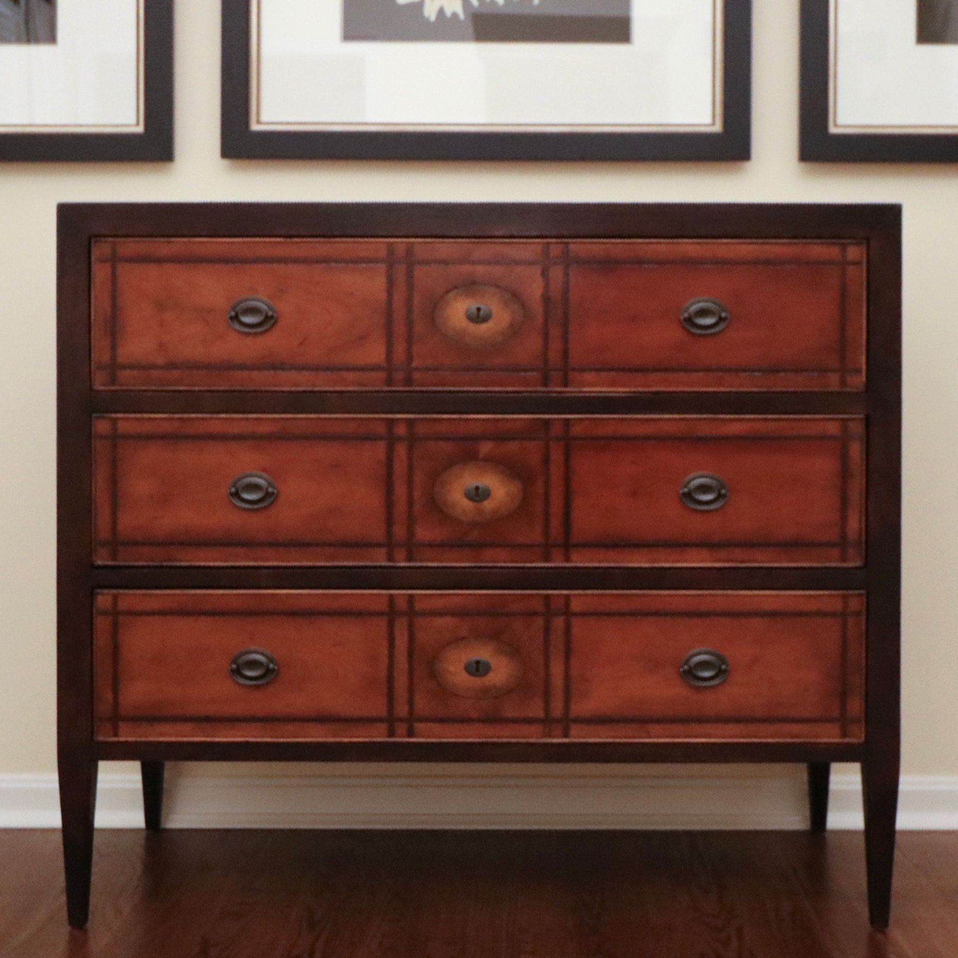 Ethan Allen "Eastgate" Marquetry Style Accented Antiqued Chest of ...
