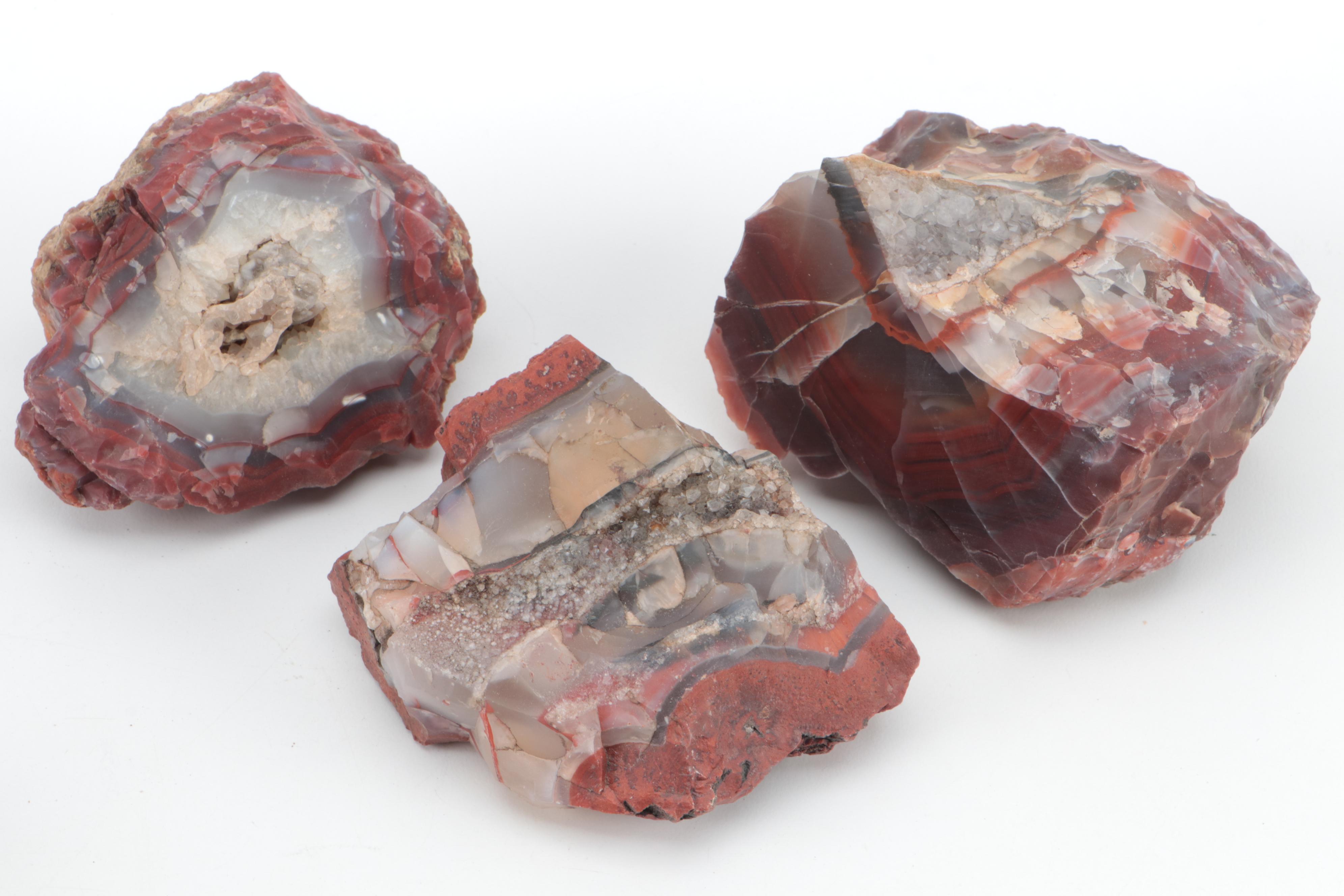 Polished Carnelian Agate, Chalcedony and Other Mineral Specimens | EBTH