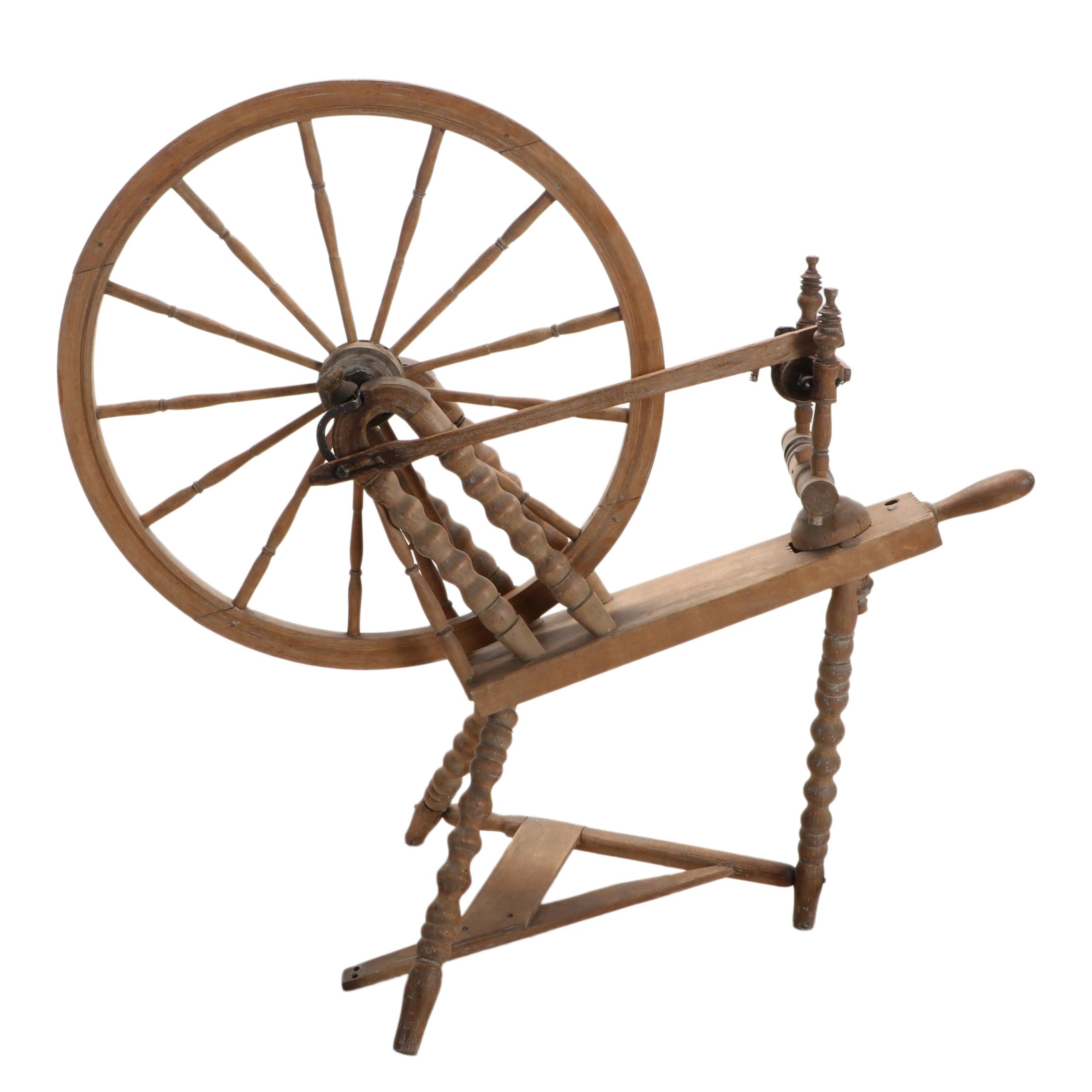 Toika Ulla Saxony Style Wooden Spinning Wheel, Early to Mid-20th ...