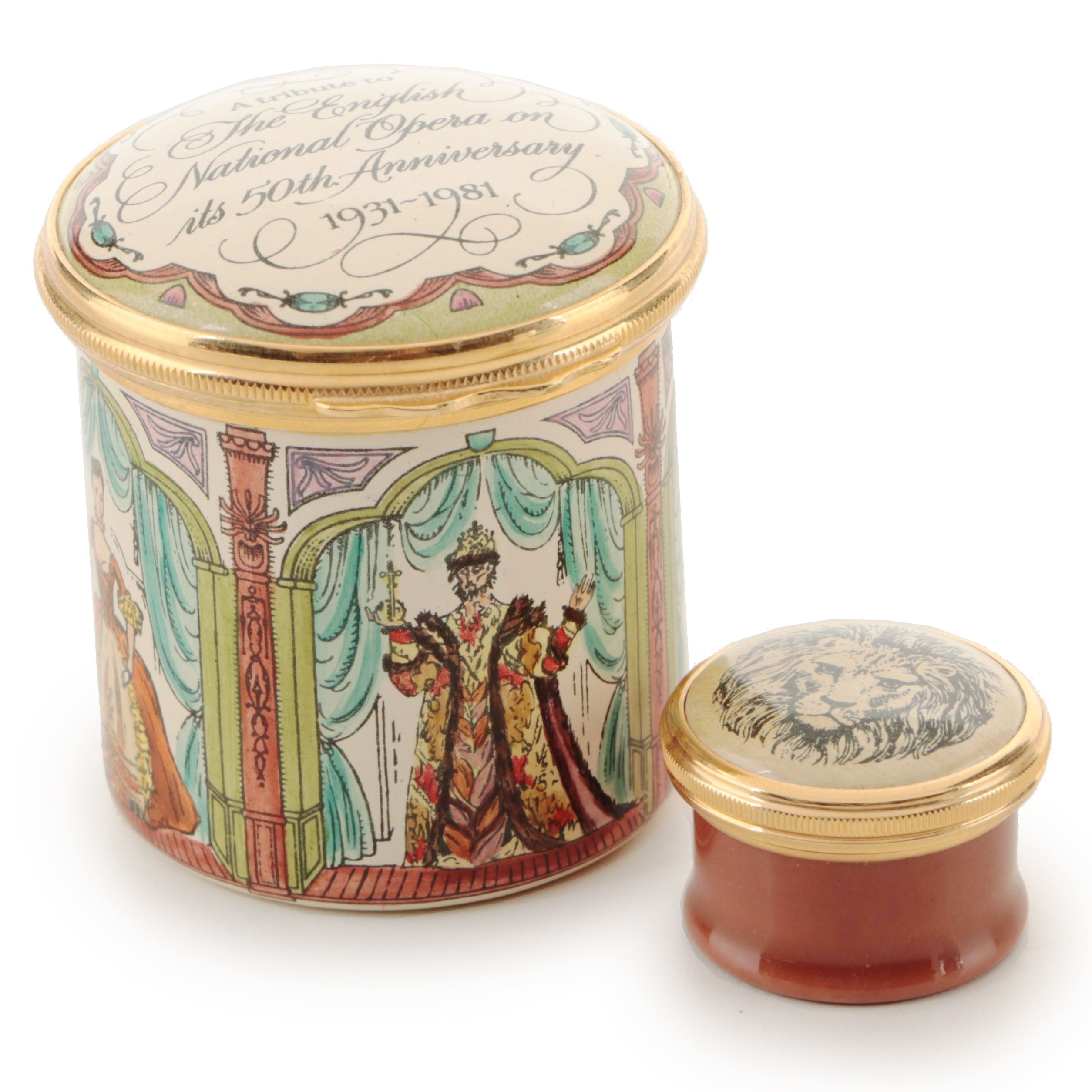 Halcyon Days 50th Anniversary English National Opera Box with Lion Head ...