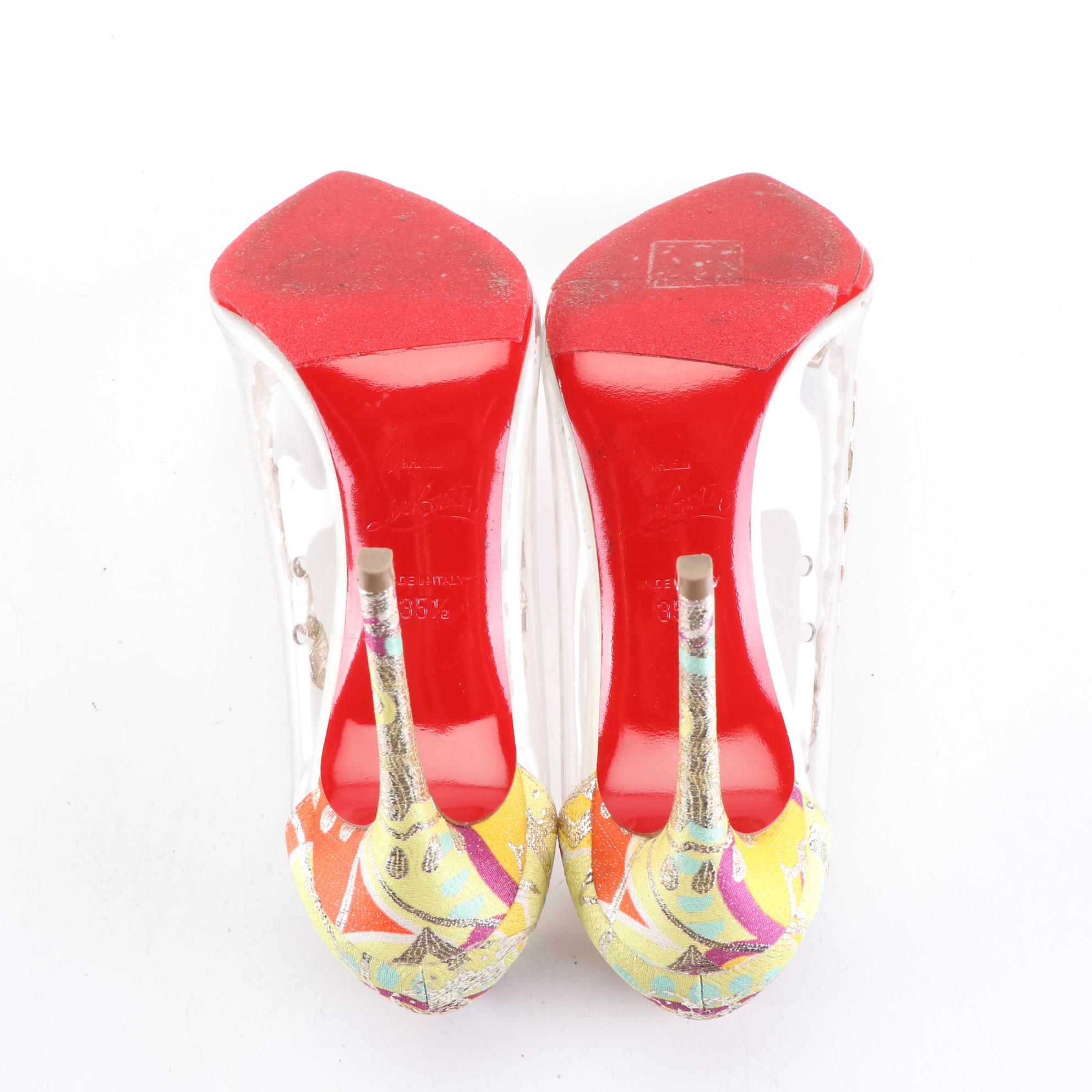 Christian Louboutin "Lisabeth" Pumps in Vinyl, Leather, and Fabric | EBTH