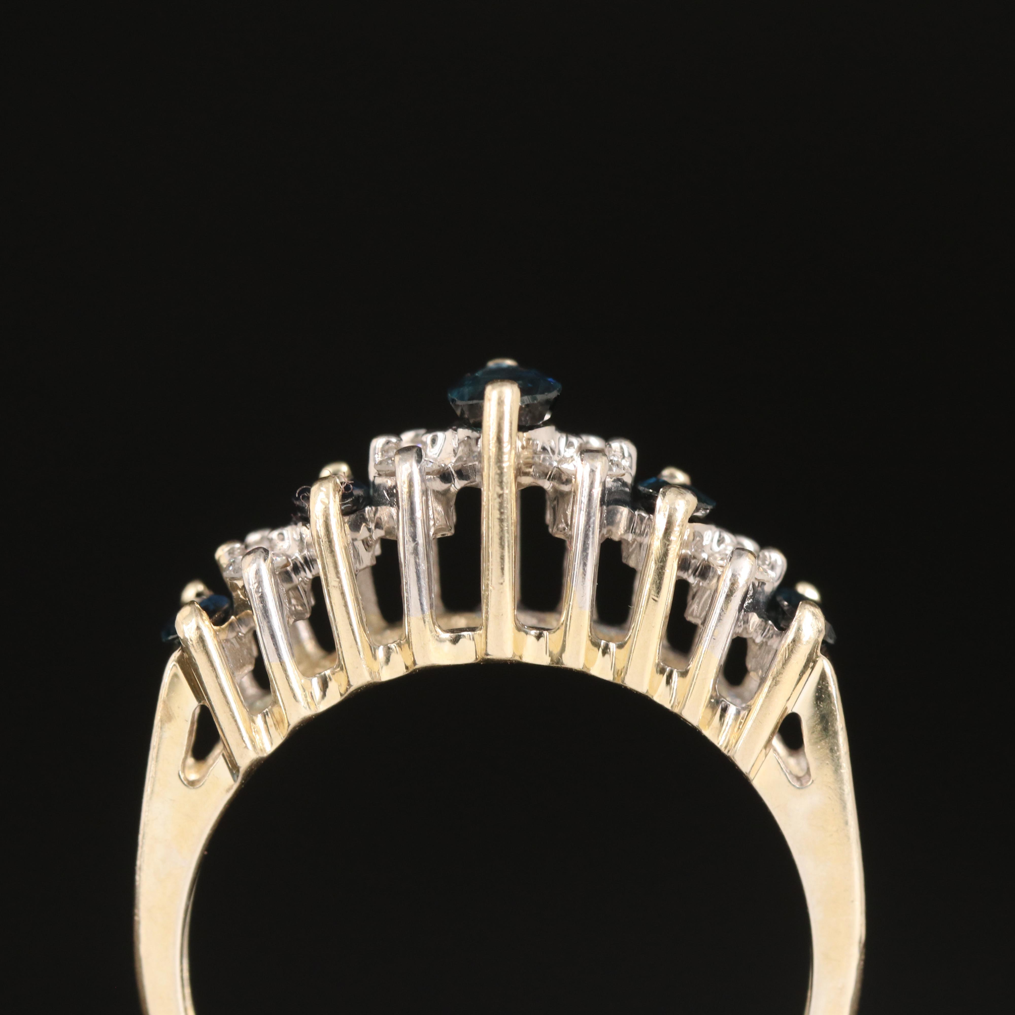 14K Sapphire and Diamond Stepped Ring | EBTH