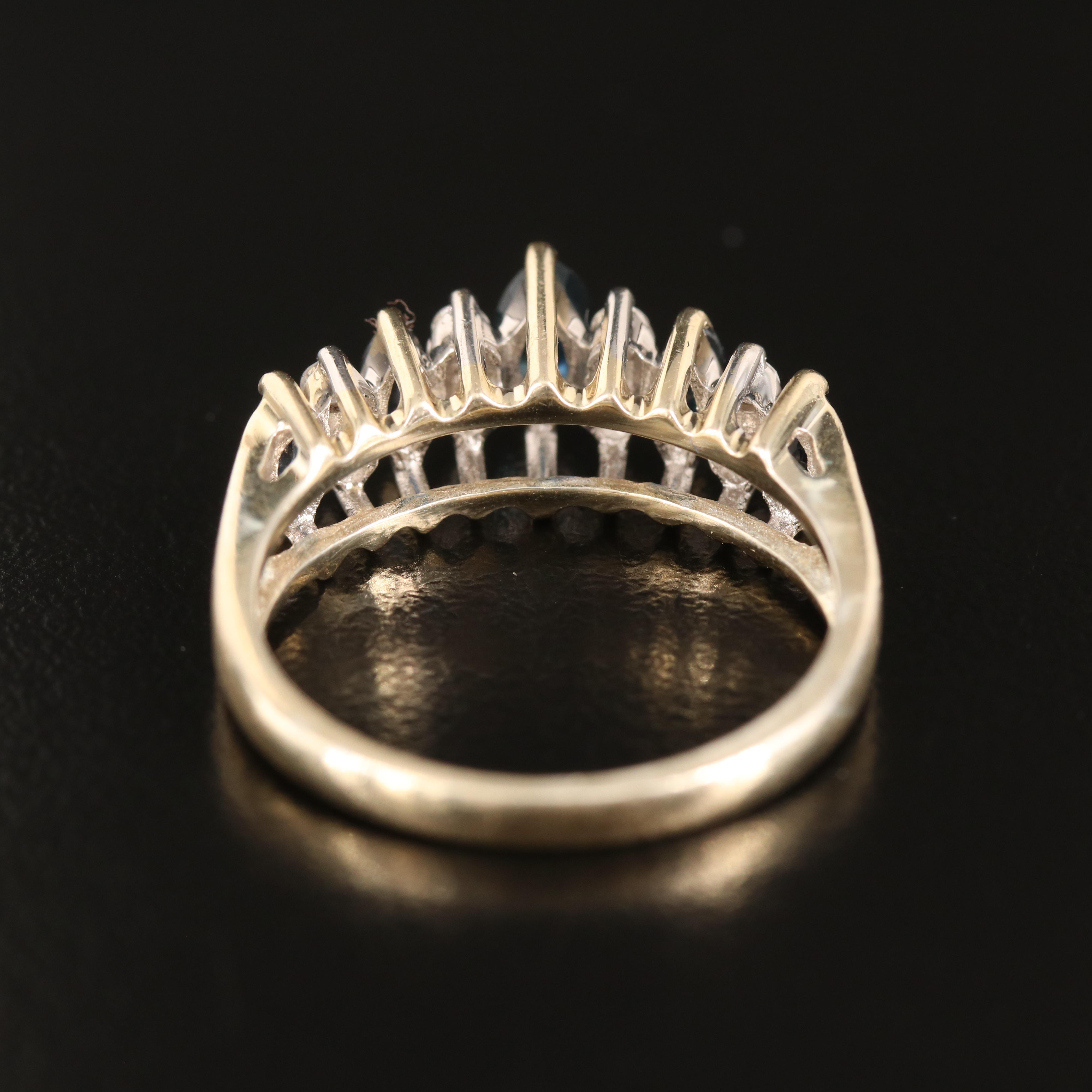 14K Sapphire and Diamond Stepped Ring | EBTH