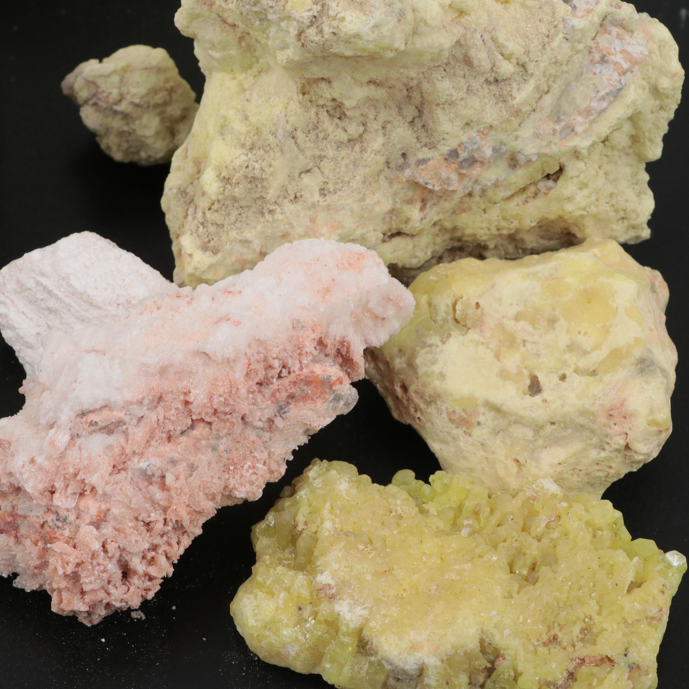 Raw Sulphur, Calcite and Prehnite Mineral Specimens | EBTH