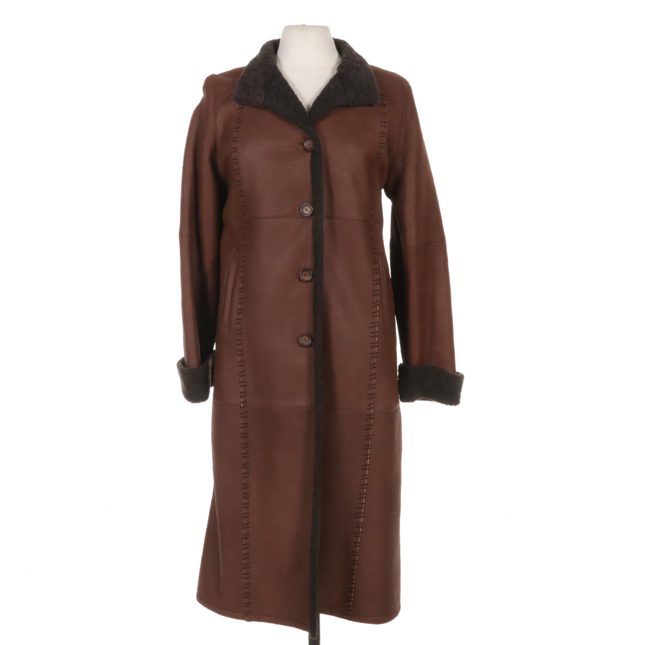 Dominic Bellissimo Sample Chestnut Brown Shearling Coat | EBTH