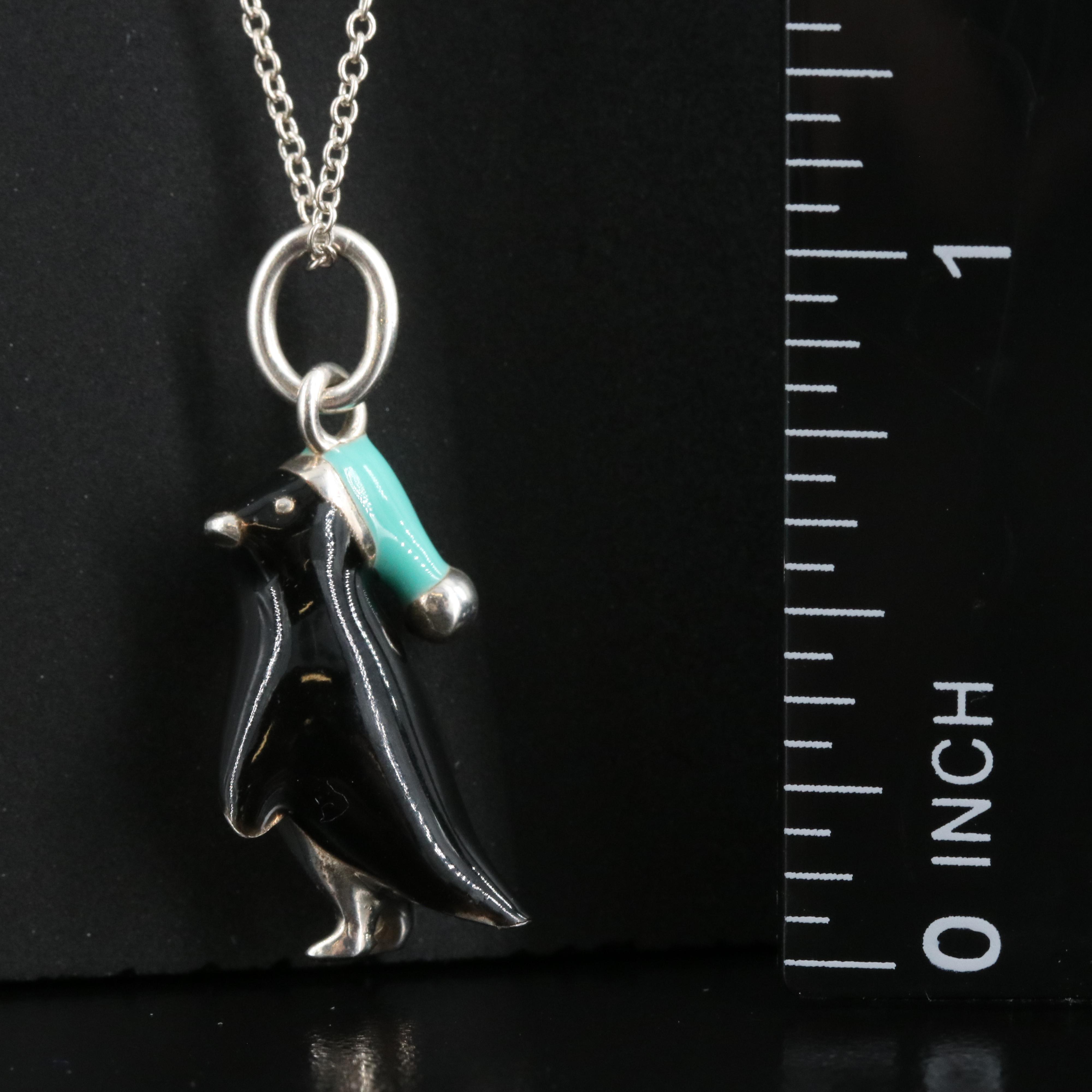 Tiffany & Co. Sterling Enamel Penguin Necklace | EBTH