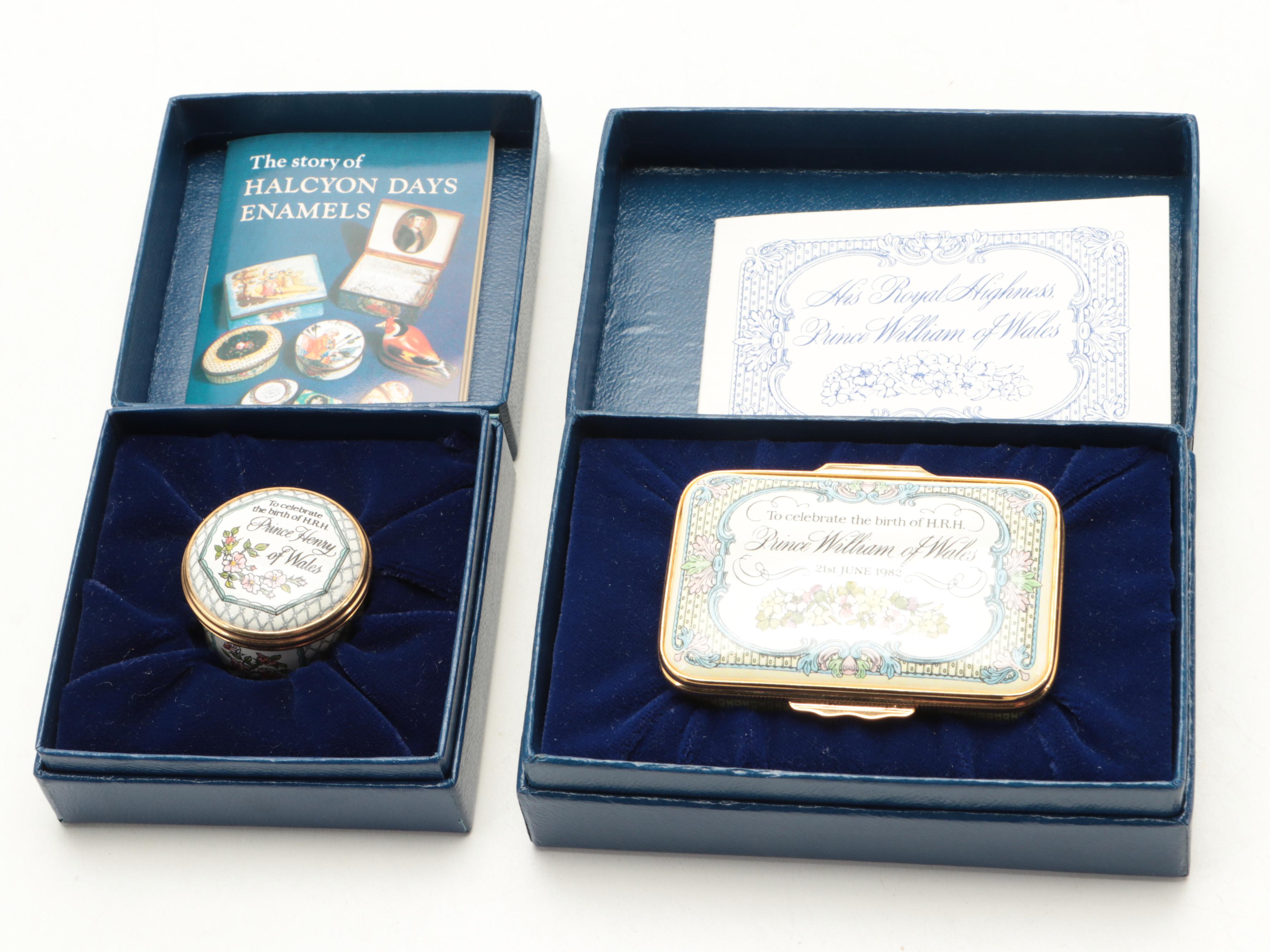 Halcyon Days Prince William and Prince Henry Birth Commemorative Boxes ...