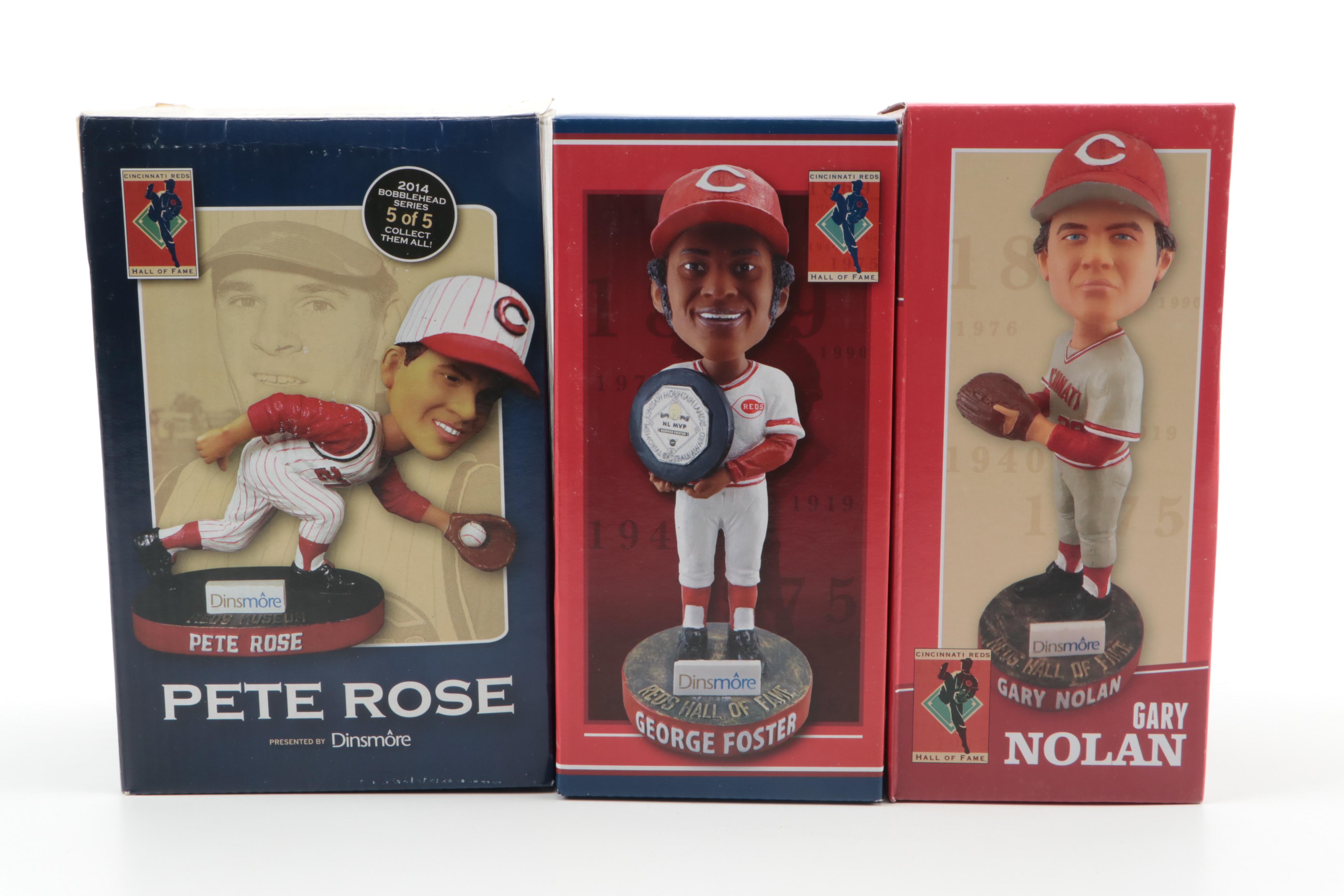 Cincinnati Reds Bobbleheads Including Nuxhall, Bench, Rose, Signed ...