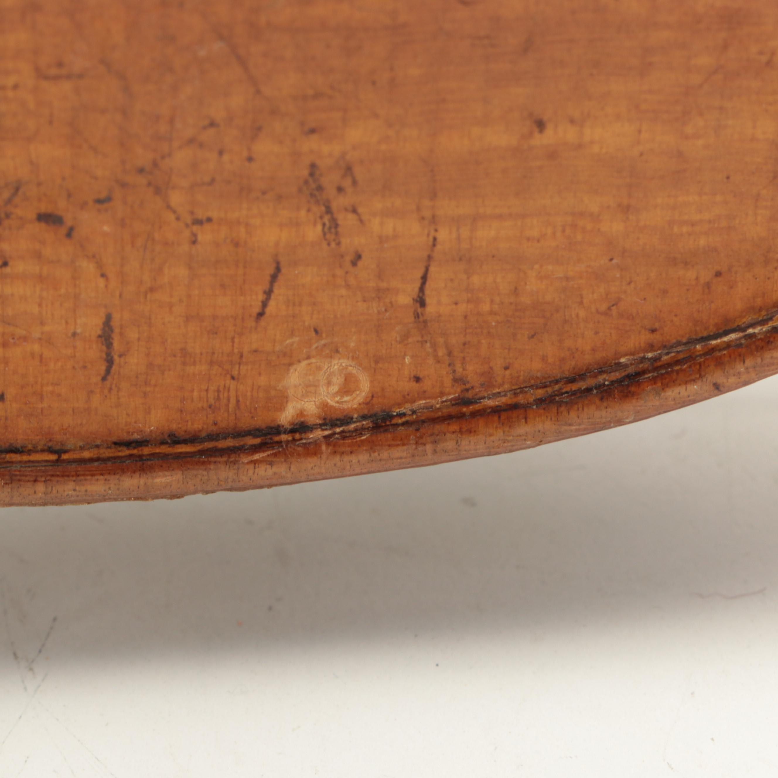 German 4/4 Violin with Carved Lion Head Scroll and Coffin Case, 19th C ...