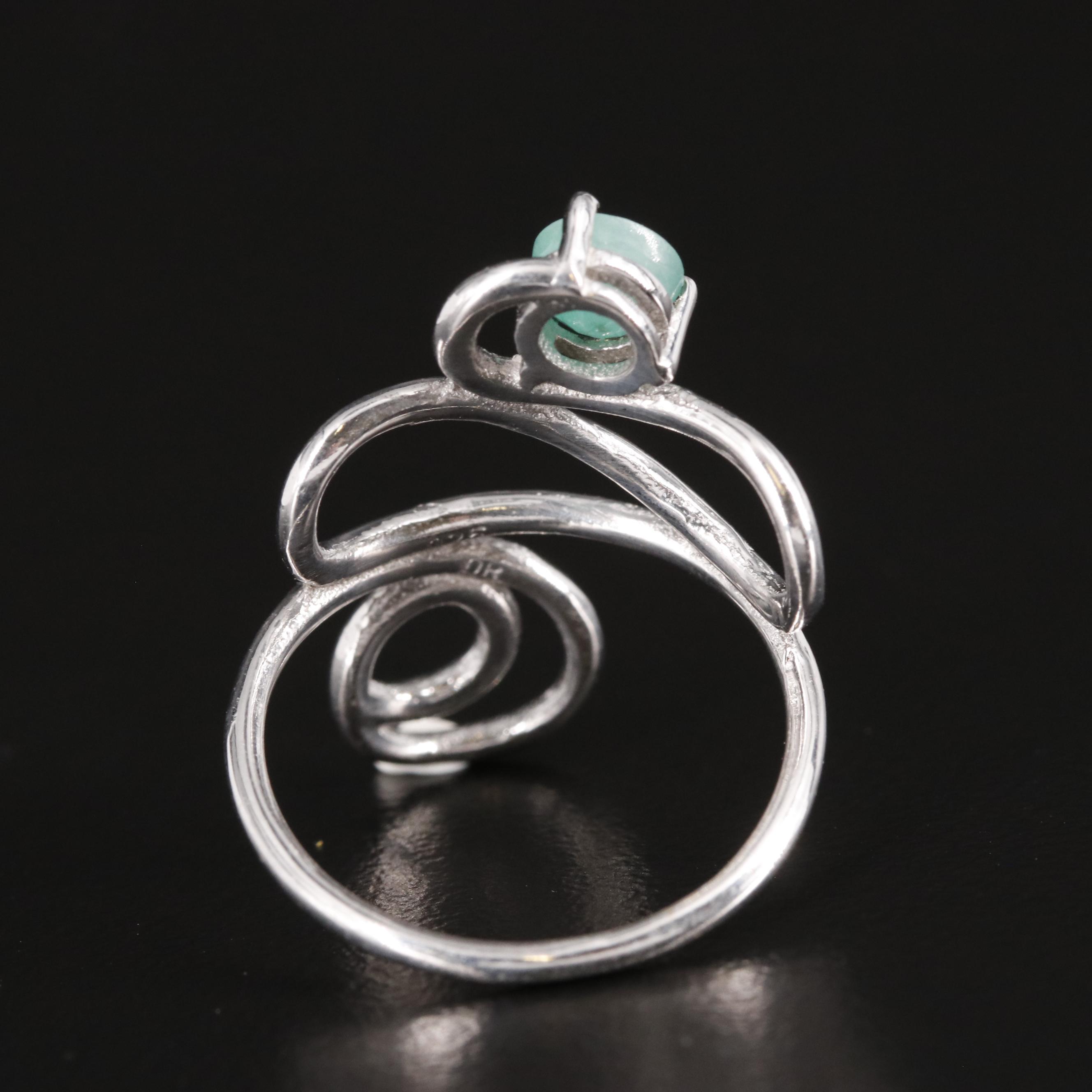 Sterling Emerald Wrap Ring | EBTH
