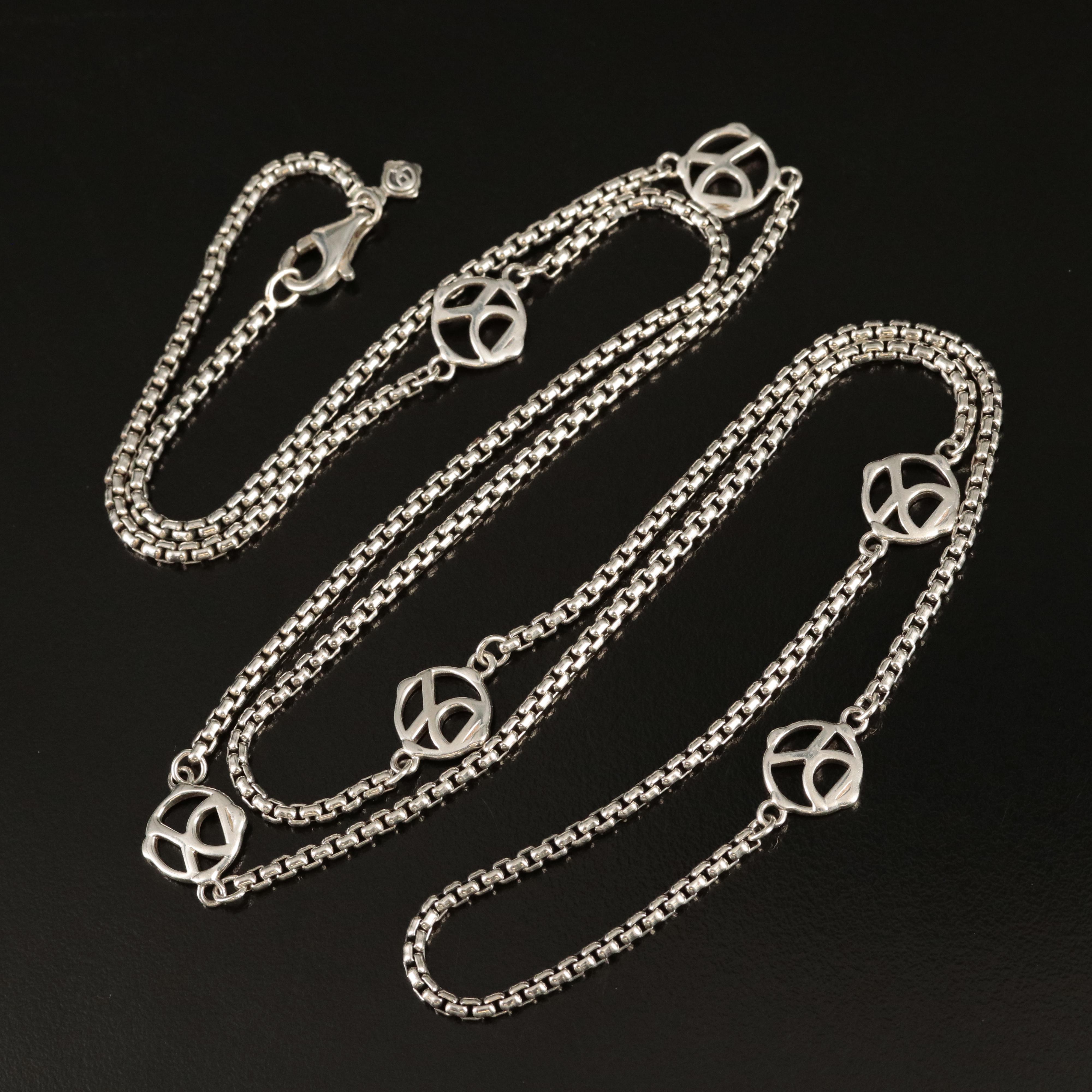 David Yurman Logo Station Necklace in Sterling | EBTH