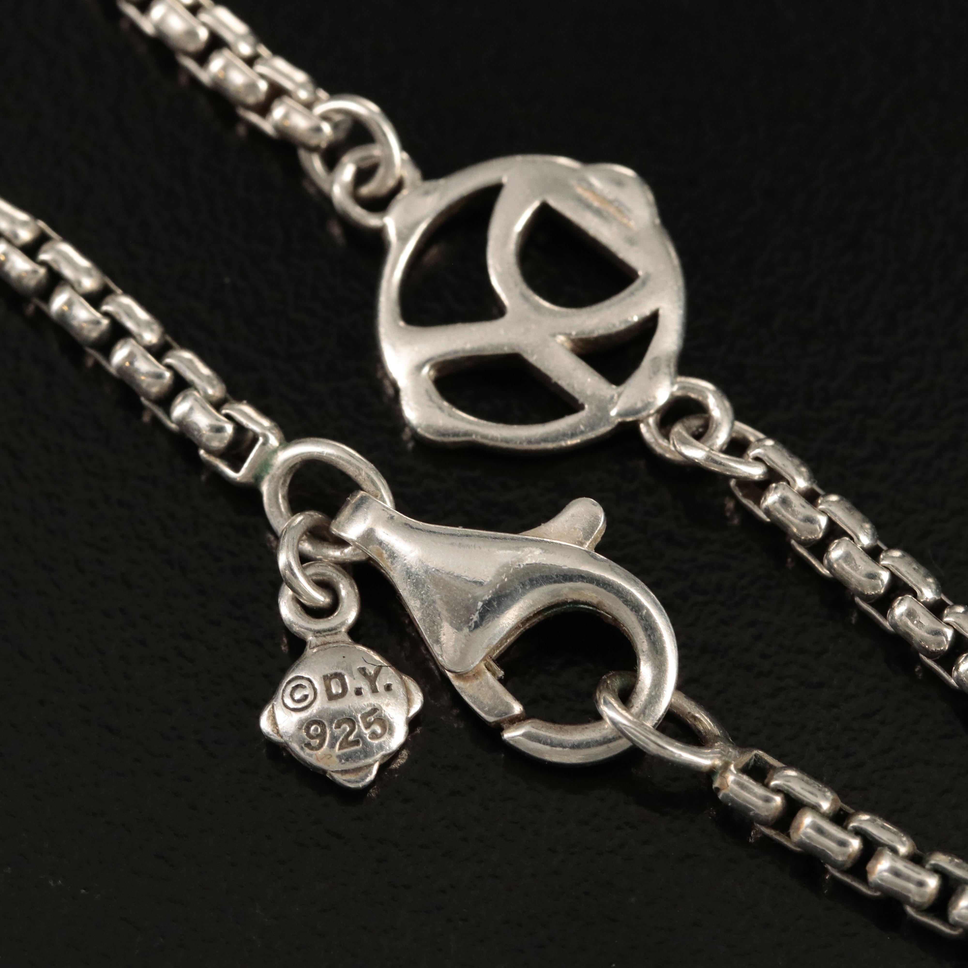 David Yurman Logo Station Necklace in Sterling | EBTH