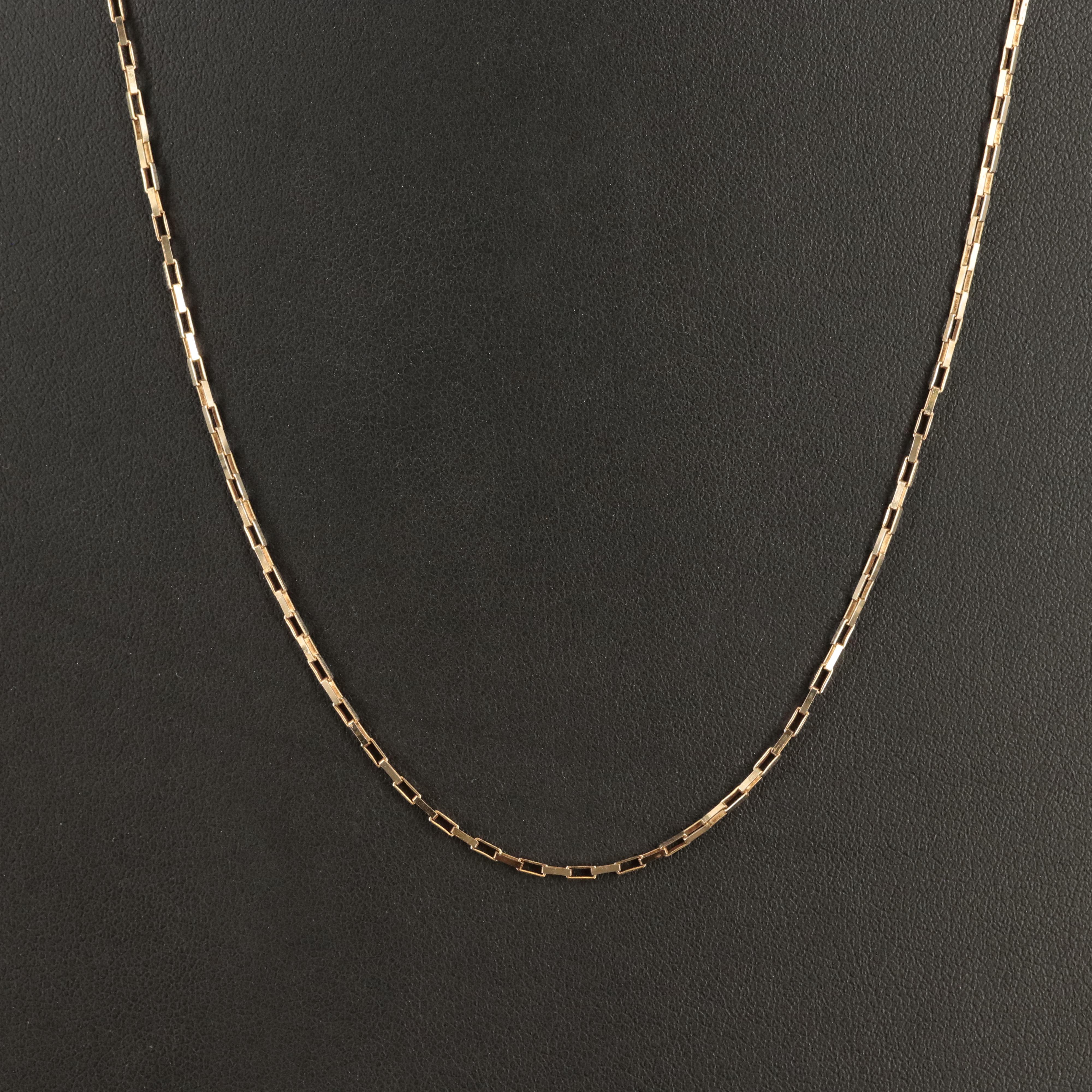 14K Elongated Box Chain Necklace | EBTH