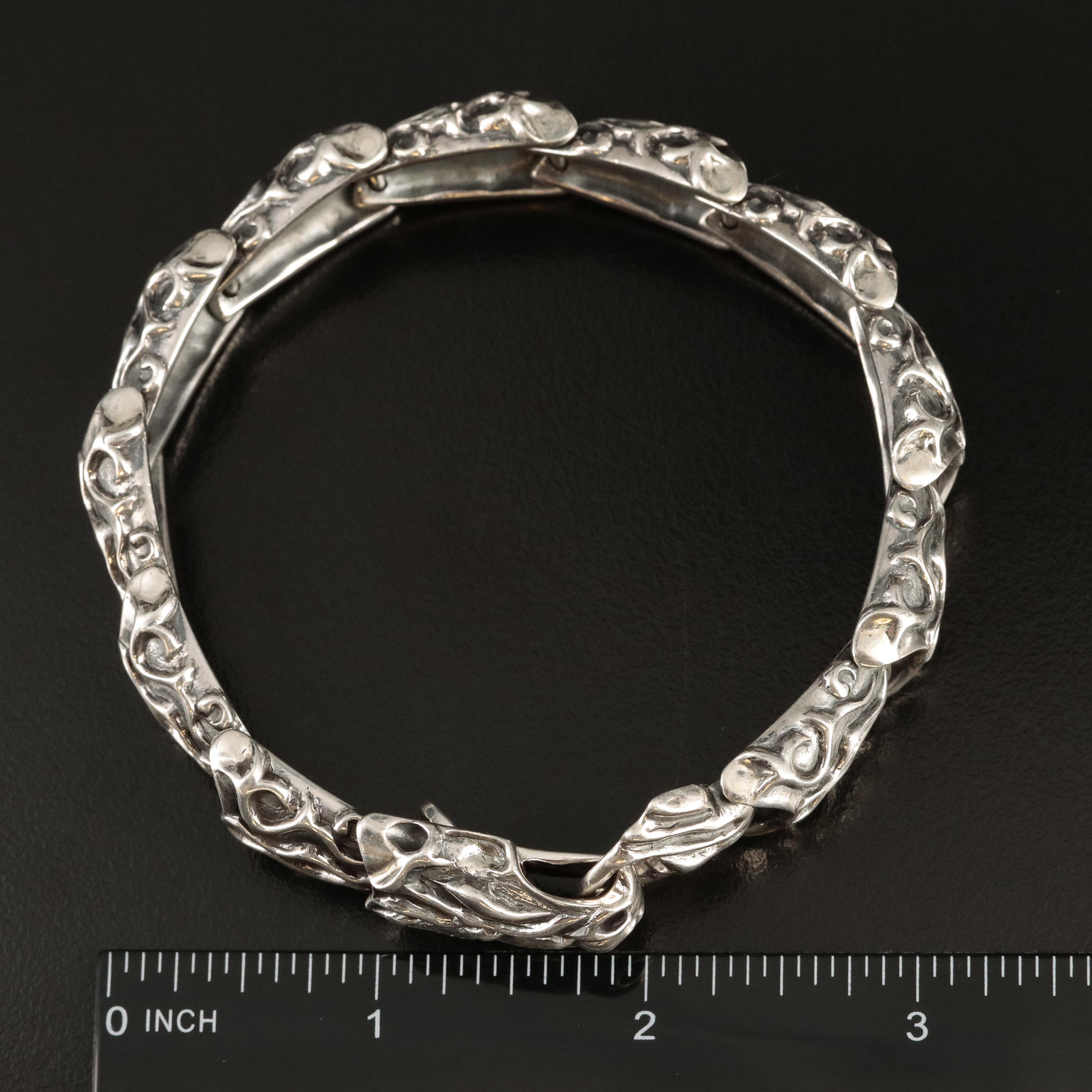 Sterling Dragon Scale Link Bracelet | EBTH
