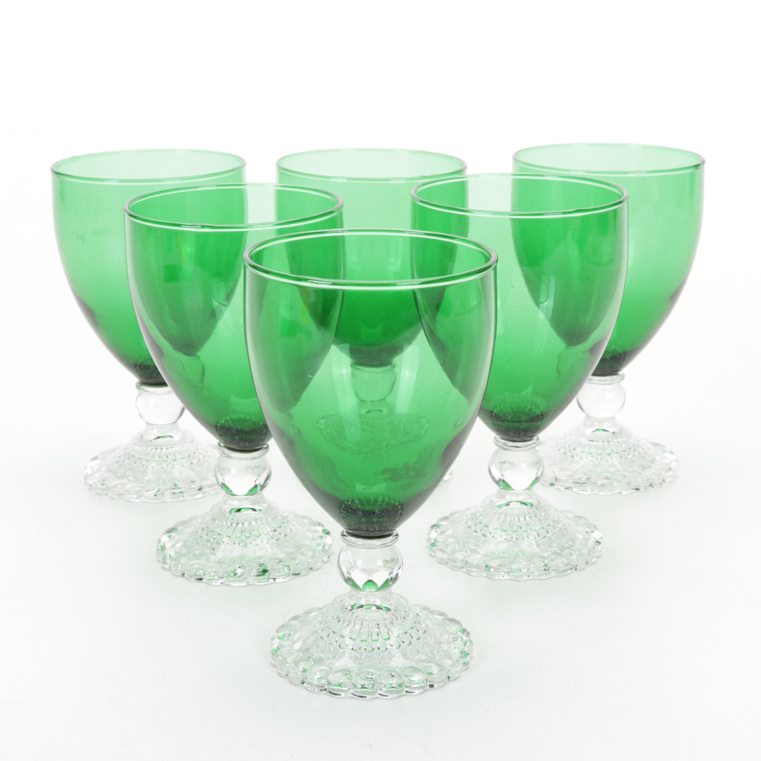 Anchor Hocking "Bubble Foot" Water Goblets With Waterford Shamrock ...