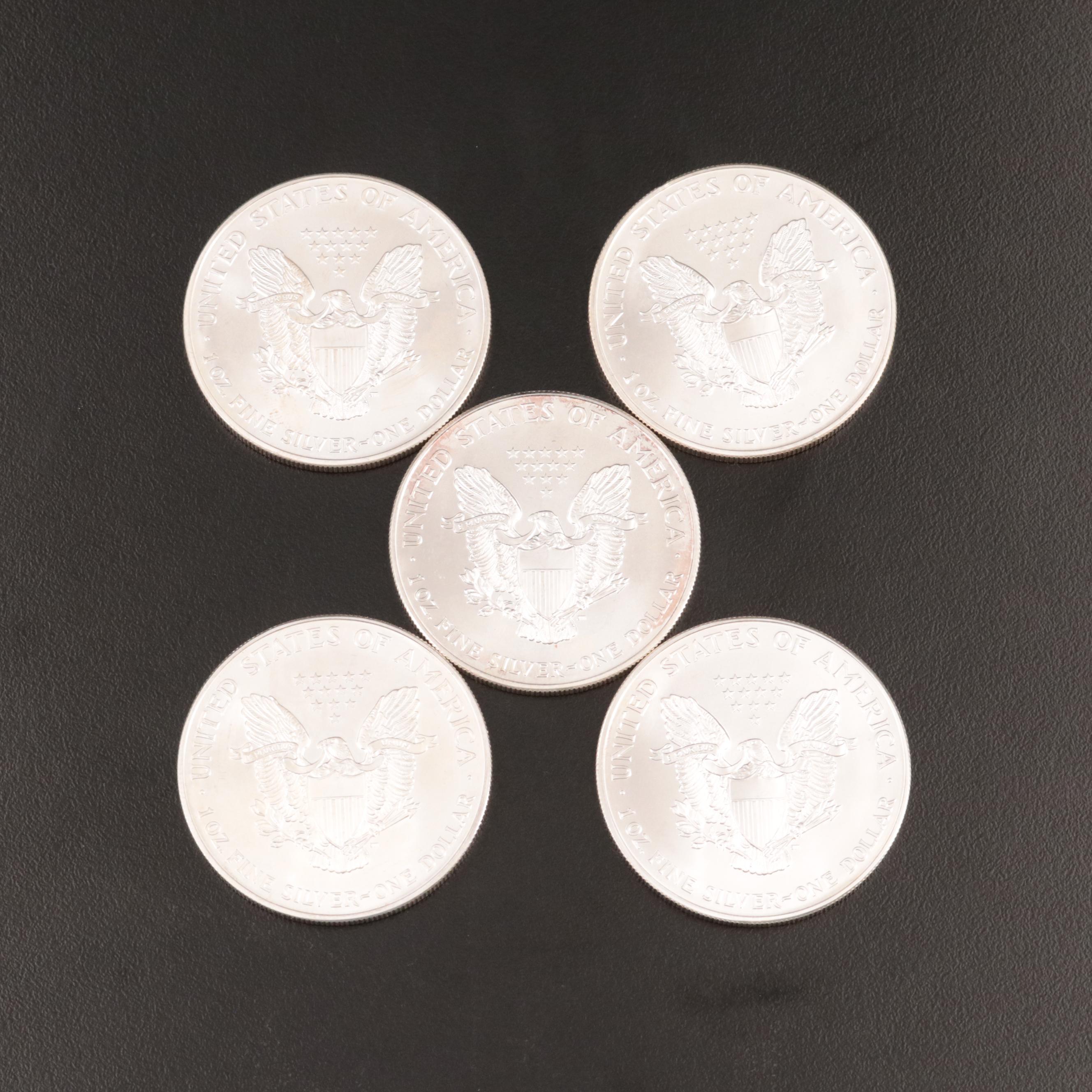 Five Colorized 2000 American Silver Eagles | EBTH